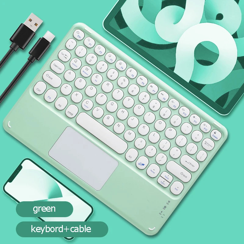 Mini Touchpad Rechargeable Wireless Keyboard for Spanish Russian Arabic ...