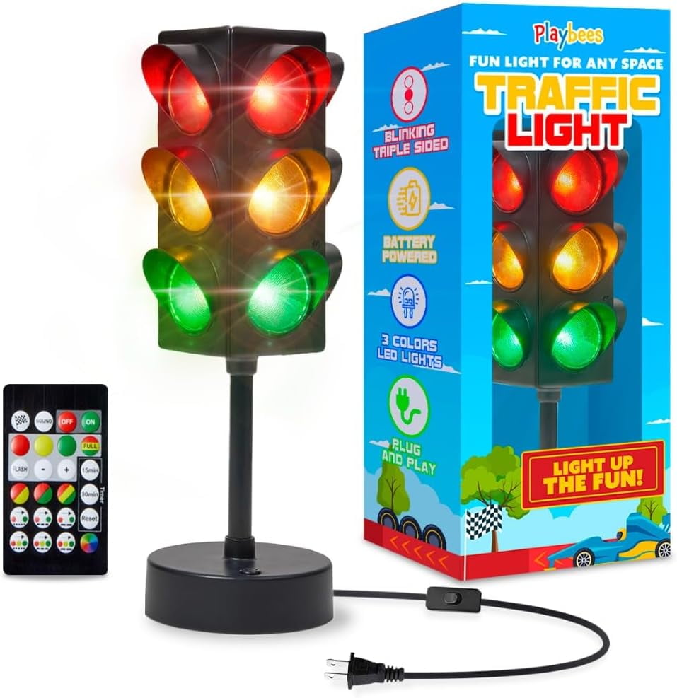 Mini Traffic Light Lamp with Base 11 inches Vibrant Decoration Working ...