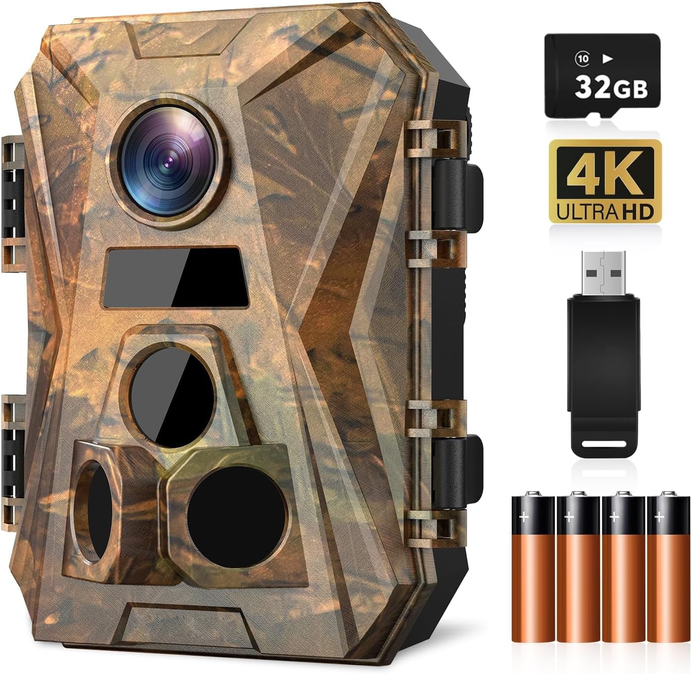 Mini Trail Camera 48MP Photo 4K Video, Game Camera with 32GB SD Card ...