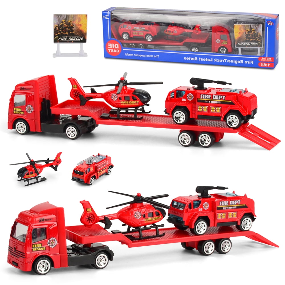 Mini Trailer Truck Toy, Alloy Plastic Construction Vehicle Truck ...