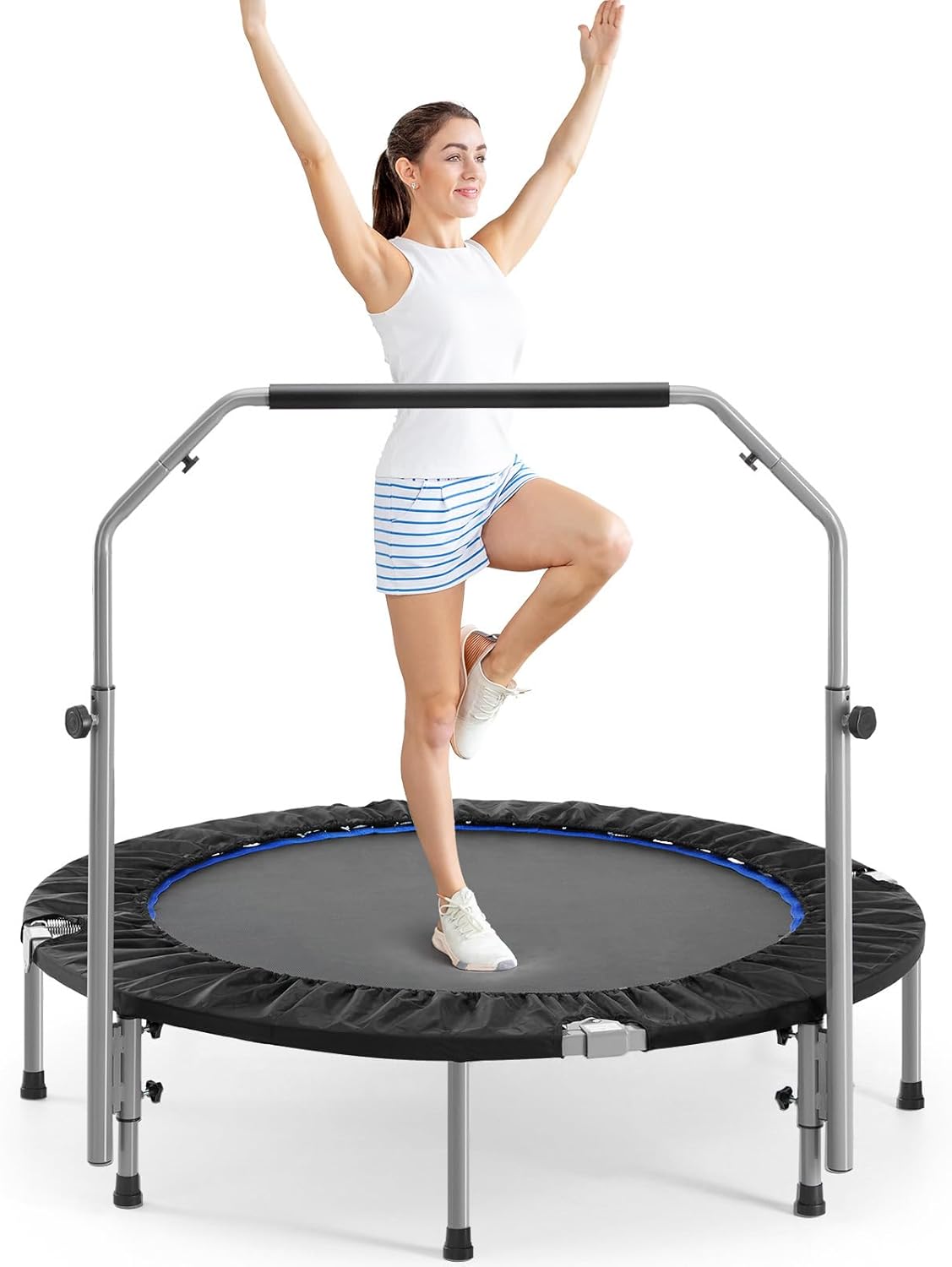 Mini Trampoline for Adults, 40"/48" Foldable Indoor Exercise Rebounder ...