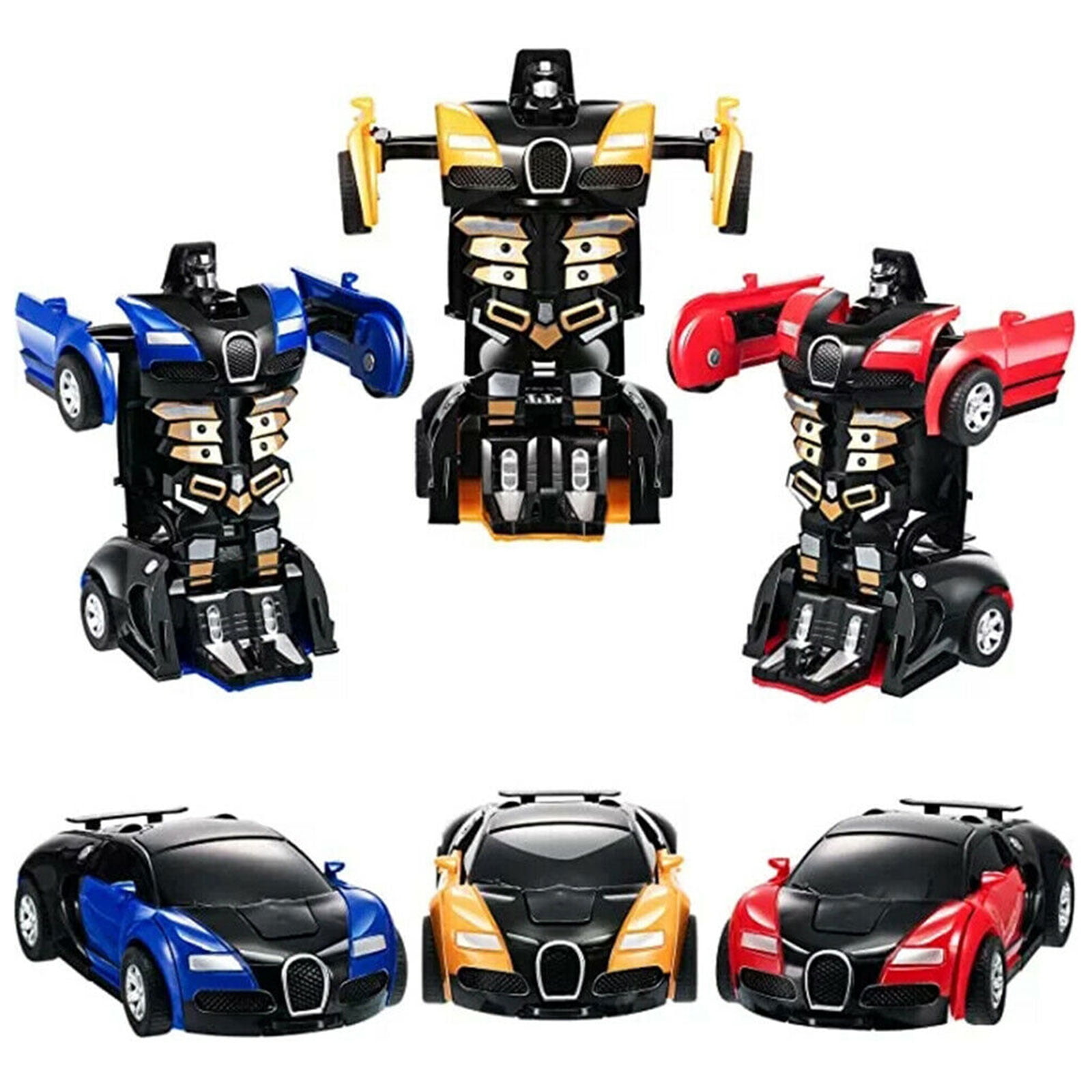 Mini Transform Car Robot Kids Toys with One Button Transformation, Cool ...