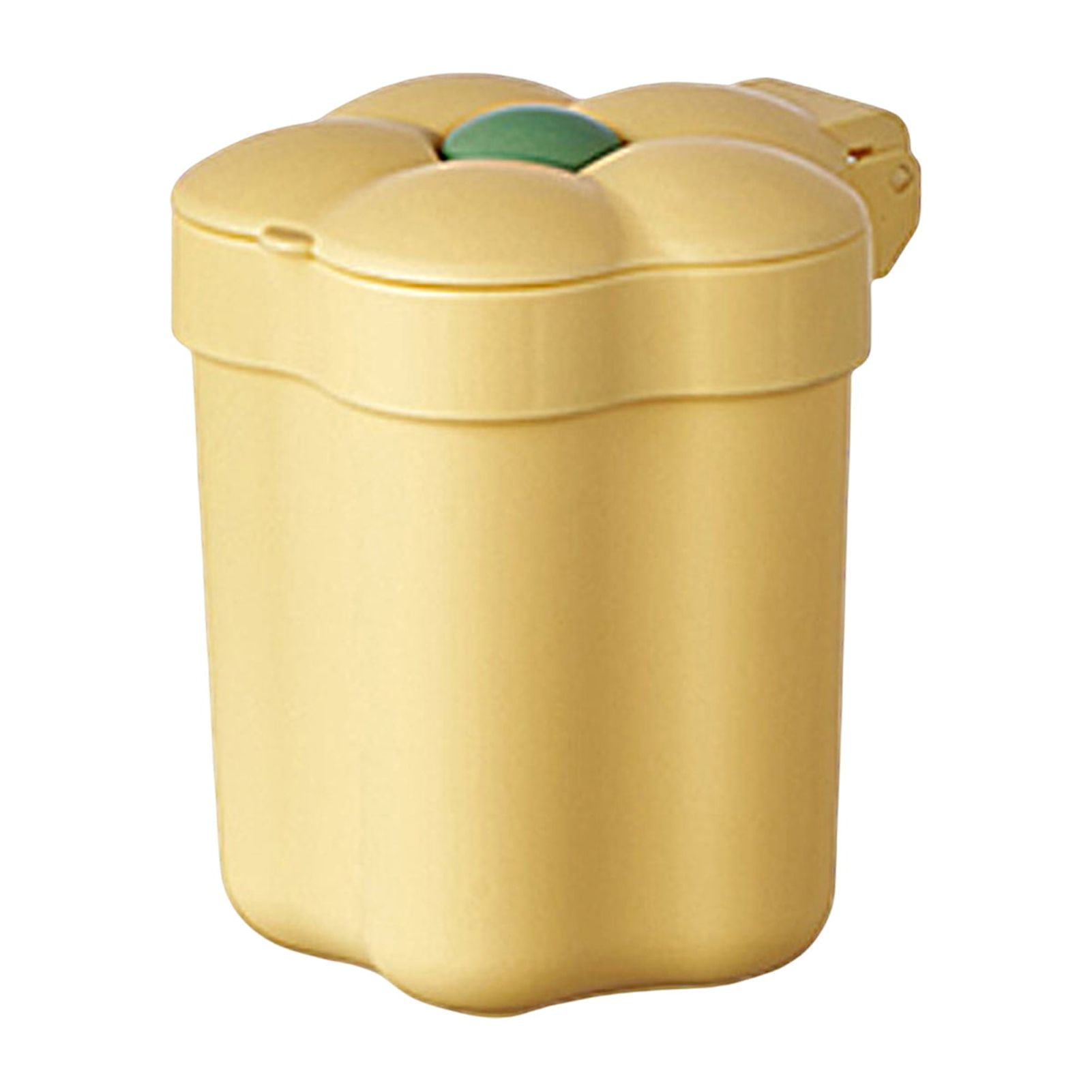 Mini Trash Can Floral Design Press Button One-hand Opening Creative ...