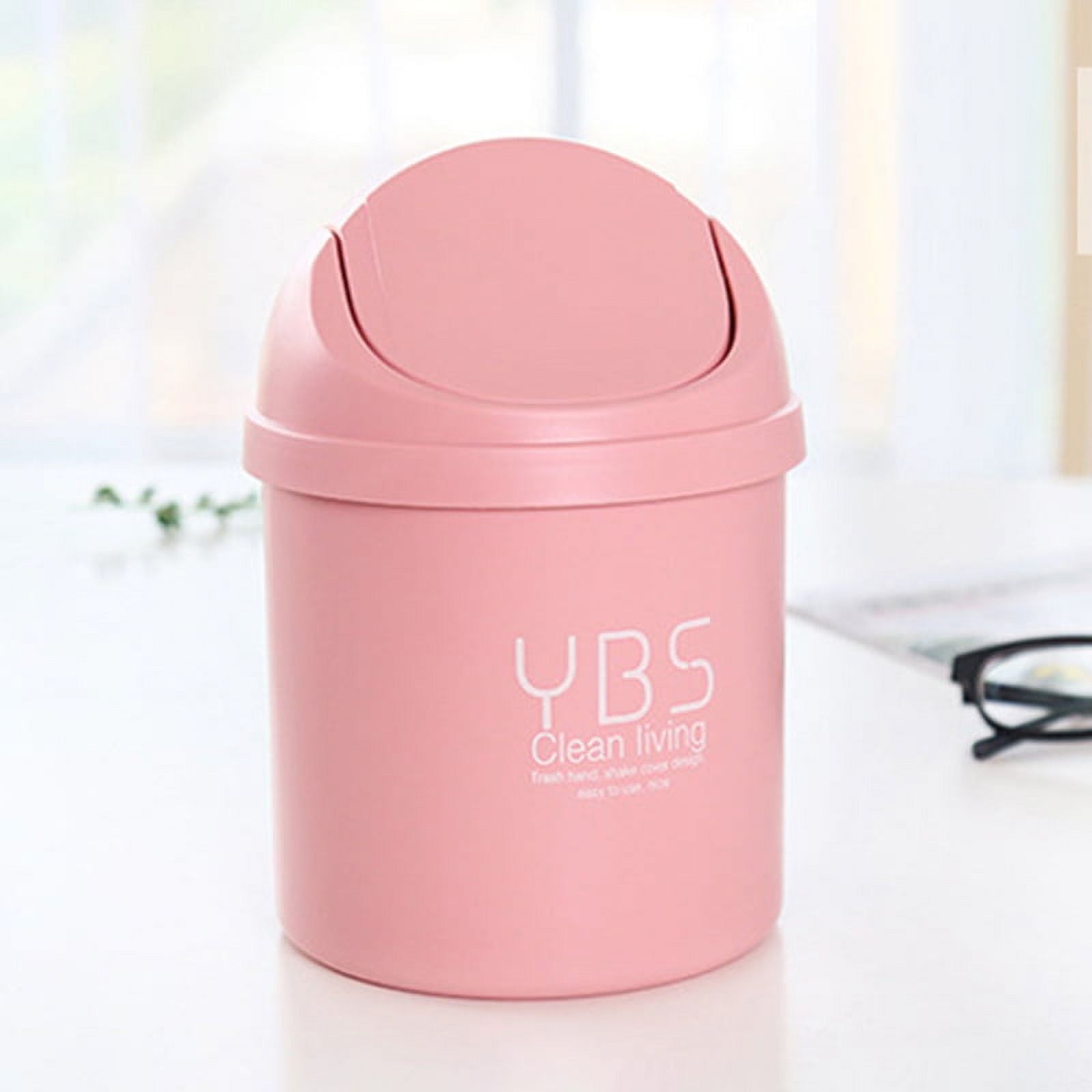 Mini Trash Can with Lid, Desktop Shake Cover Trash Bin and Cover Small ...