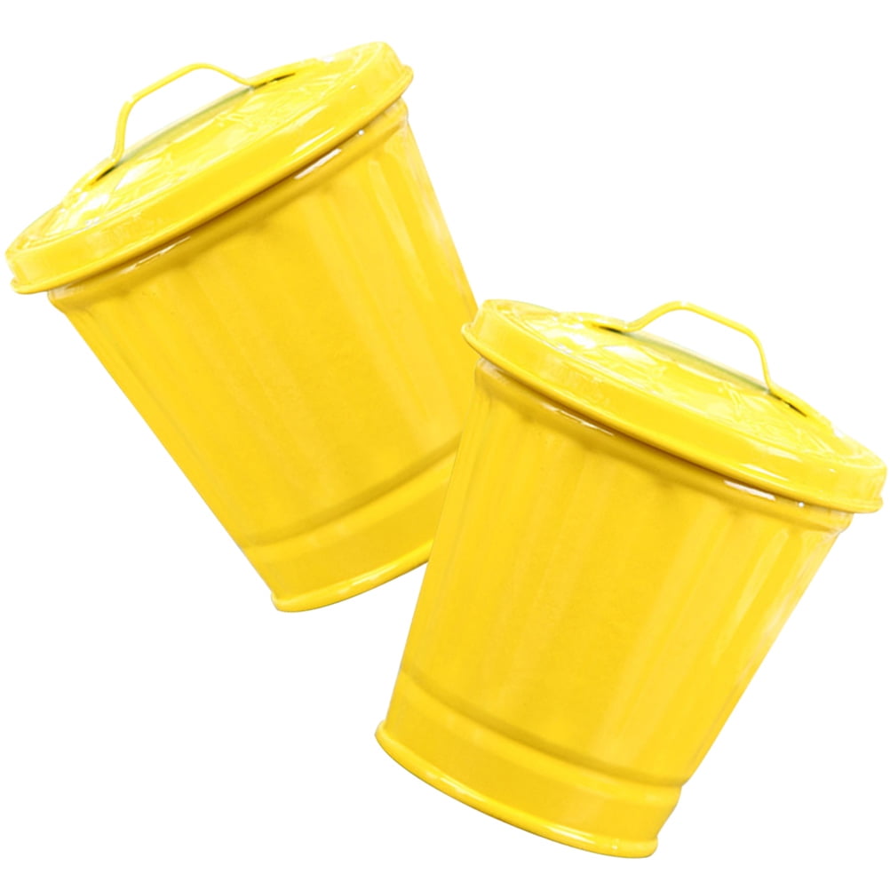 Mini Trash Can Metal Garbage with Shitscreek Cans Lids Small Plant Pots ...