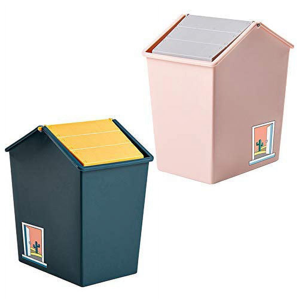 Mini Trash Can With Rotating Lid, Plastic 1.5L, Suitable For Bathroom ...