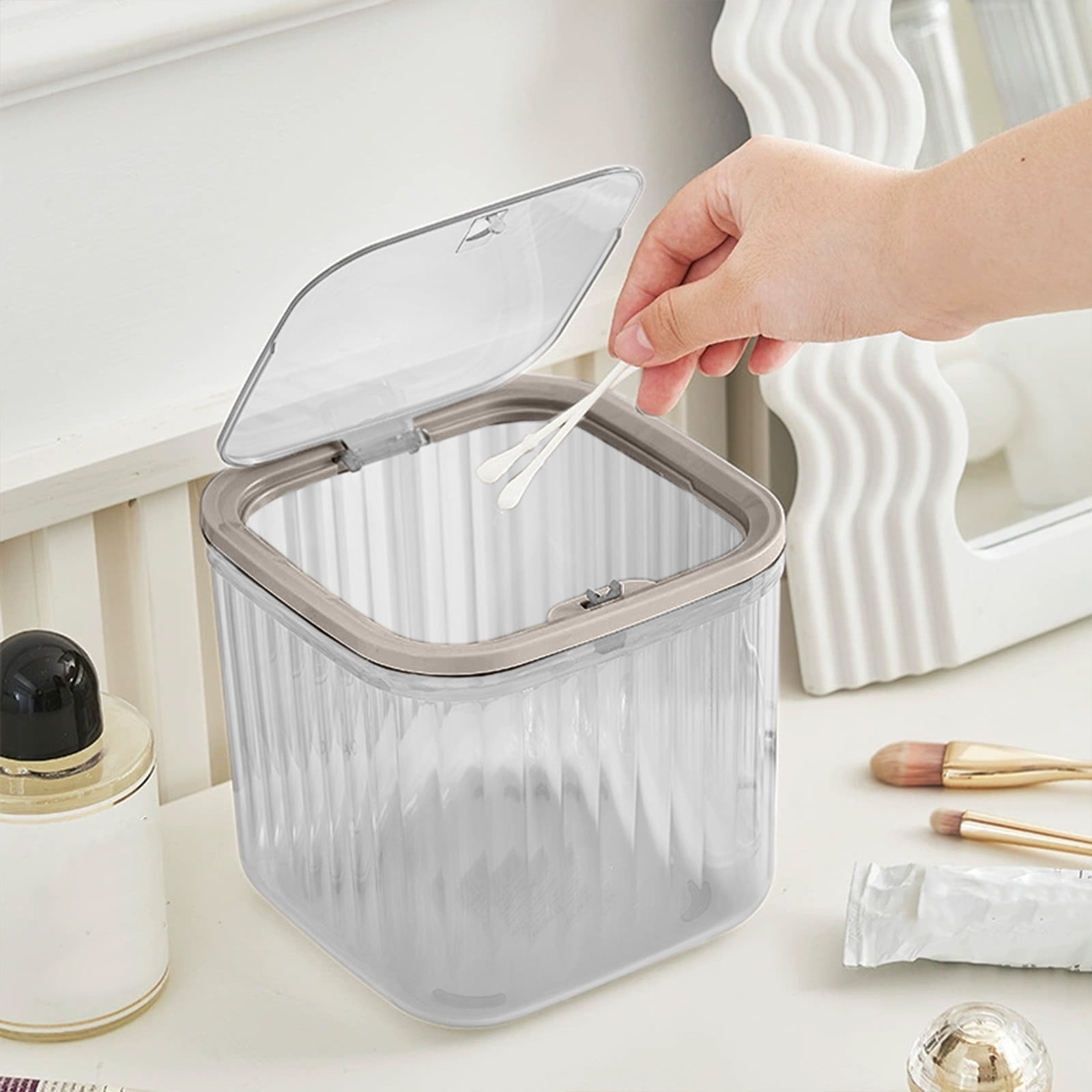 Mini Trash Can with Lid,Small Desk Trash Can,Countertop Mini Garbage ...