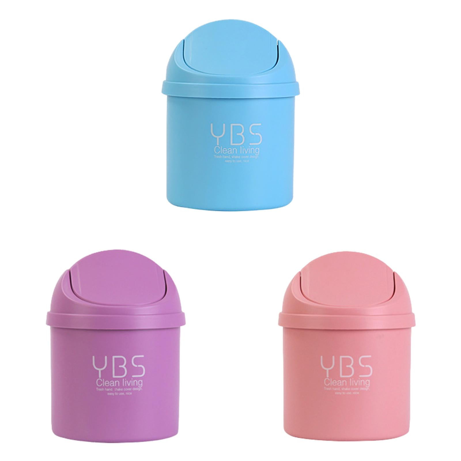 Mini Can with Swing Lid, Small Desktop Bin, Portable Garbage Cans for ...