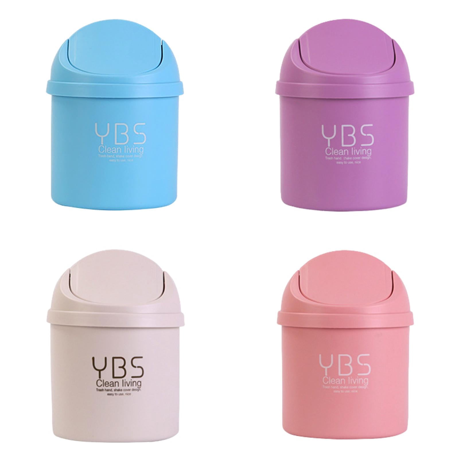 Mini Can with Swing Lid, Small Desktop Bin, Portable Garbage Cans for ...