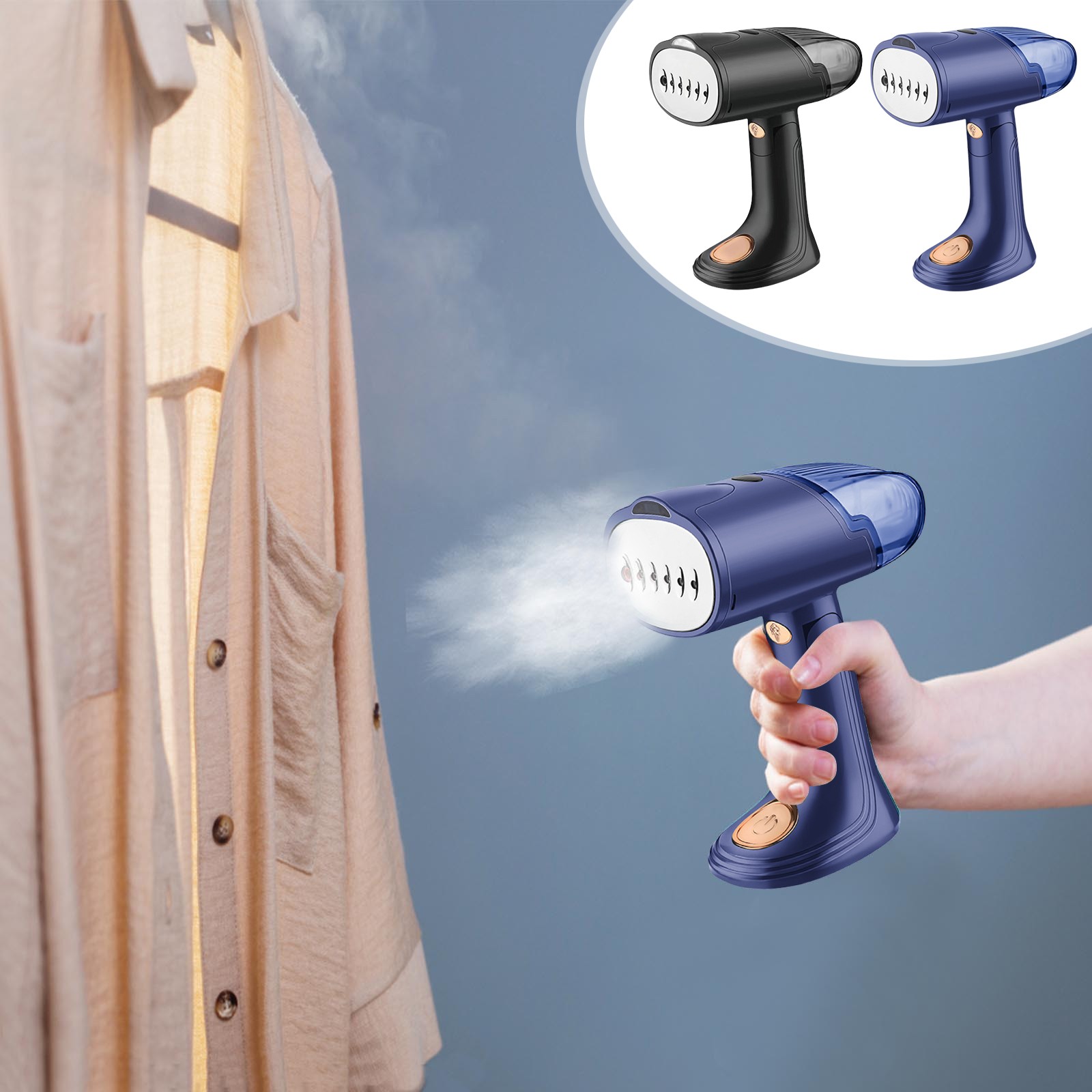 Mini Travel Folding Handheld Ironing Machine | Blue Steam Brush Iron ...