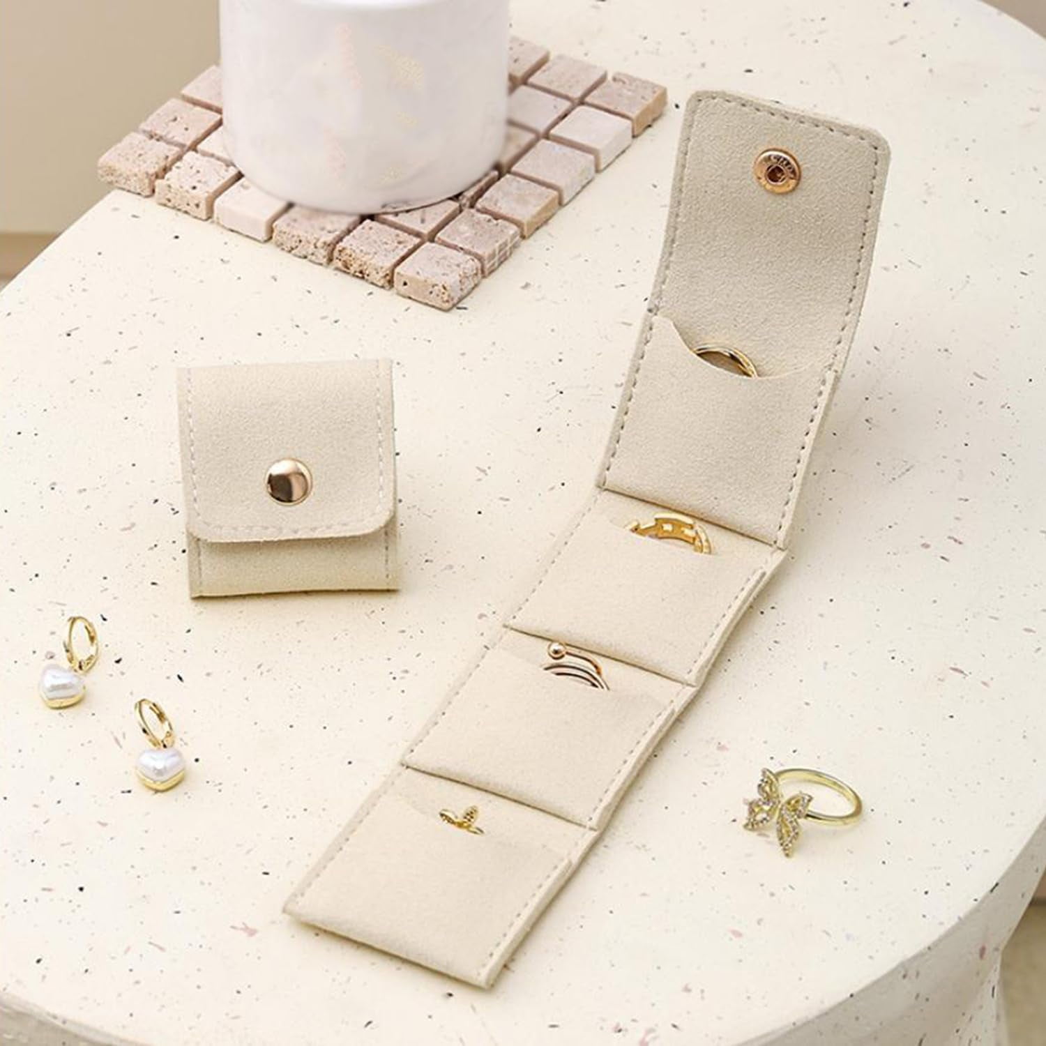 Mini Travel Jewelry Bag, Mini Travel Jewelry Roll Bag with Buckle ...