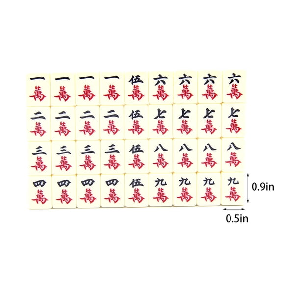 Mini Travel Mahjong Set 2Cm Portable In Leather Box Carved 136 Tiles ...