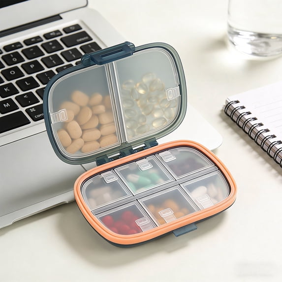 Mini Travel Organizer Box with 7 Compartments, Moistureproof Airtight ...