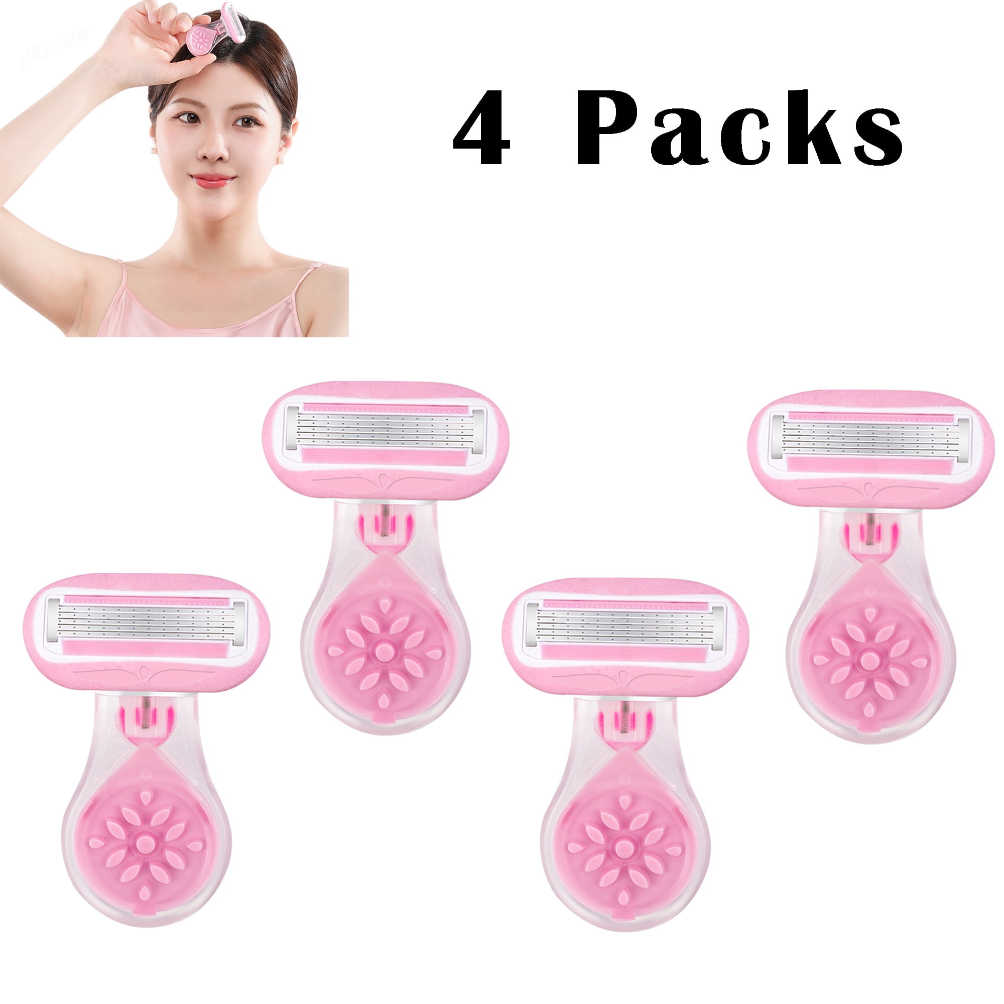 Mini Travel Razors for Women ,1-4 Pack Mini 5 Blade Shaving Razor with ...