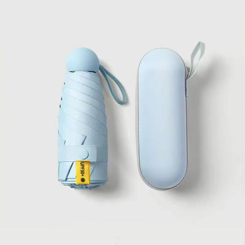 Mini Travel Umbrella with Box, Compact Lightweight Manual Open Sun ...