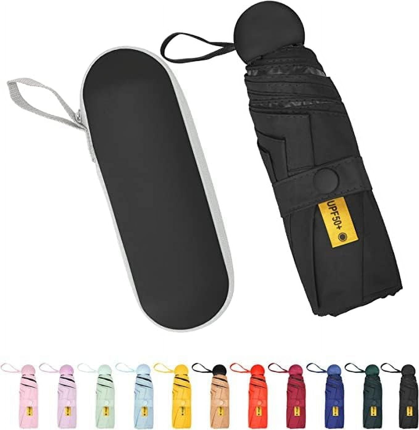 Mini Travel Umbrella, Small Compact Portable Umbrella for Sun and Rain ...