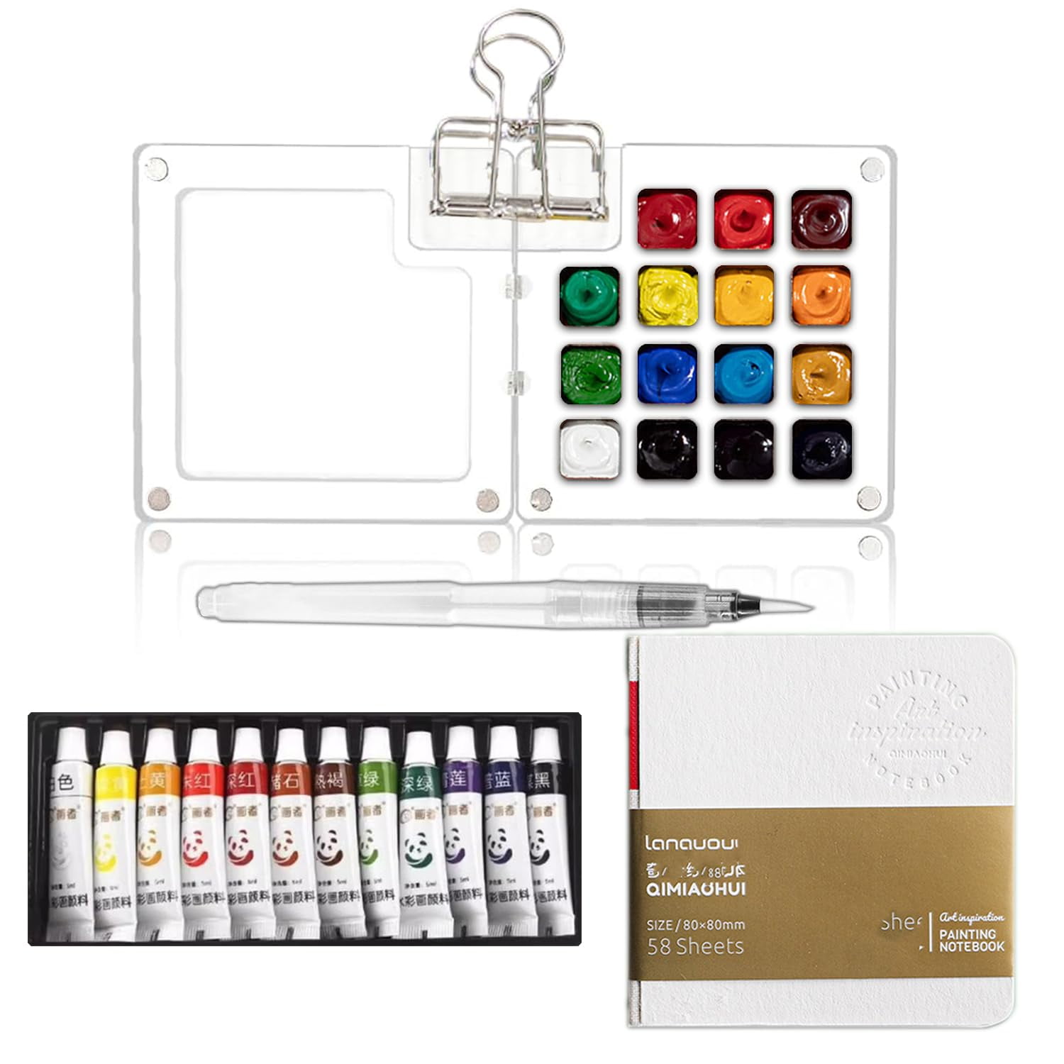 Mini Travel WatercolorTRDN Set Pocket Artist Watercolor Travel Set Grid ...