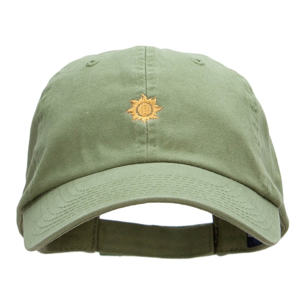 Mini Tribal Sun Embroidered Low Profile Dyed Cotton Twill Cap - Cactus ...