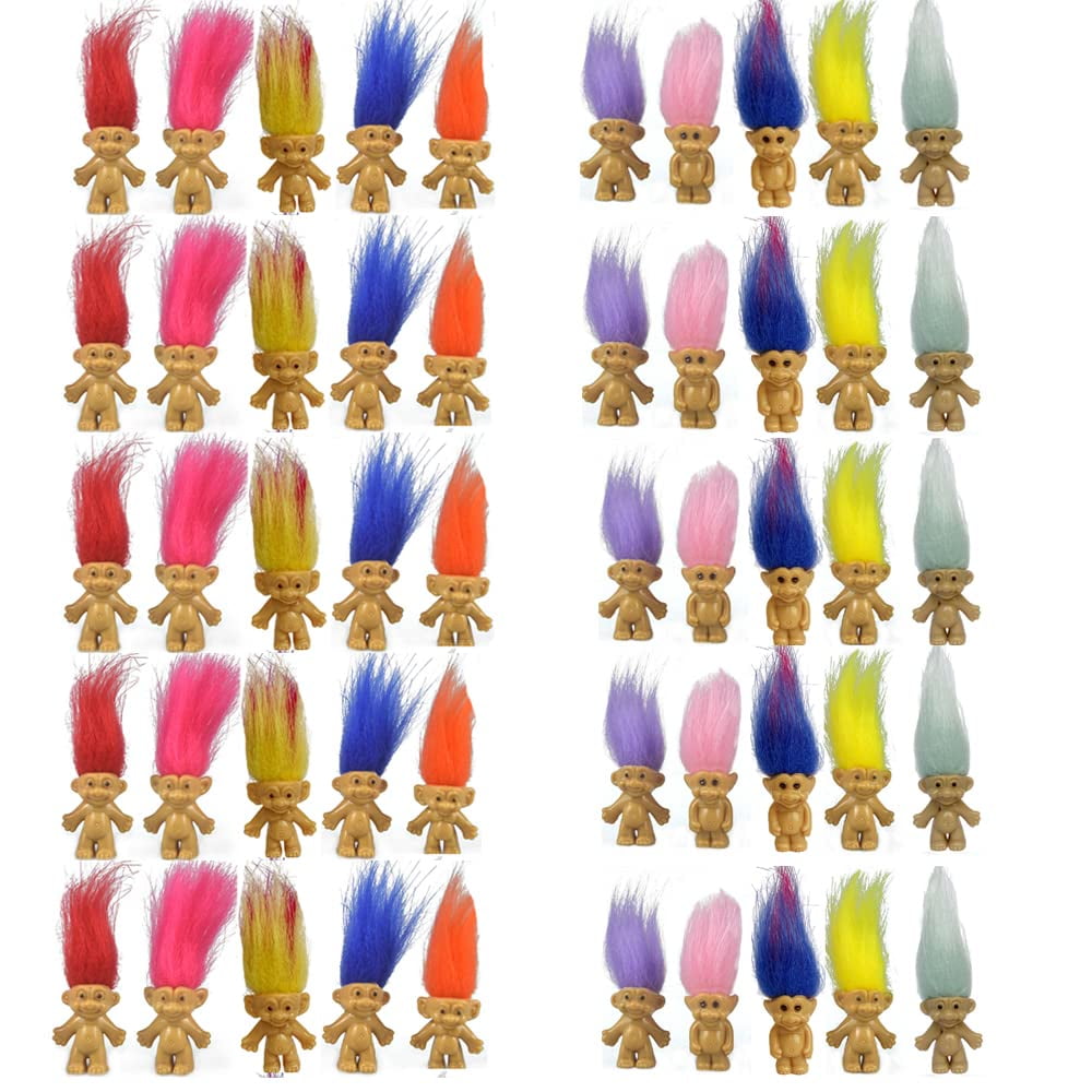 Mini Troll Dolls Set of 50 Chromatic PVC Figures 1.2" Cute Cake Toppers ...