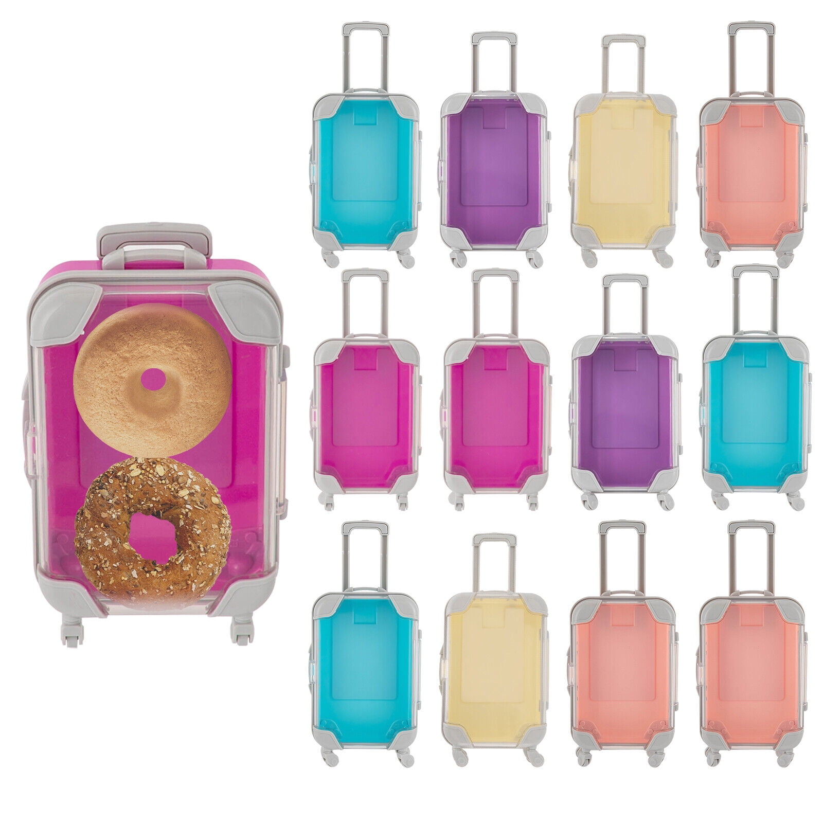 Mini Trolley Case Set of 12 - Colorful Toy Storage Containers with ...