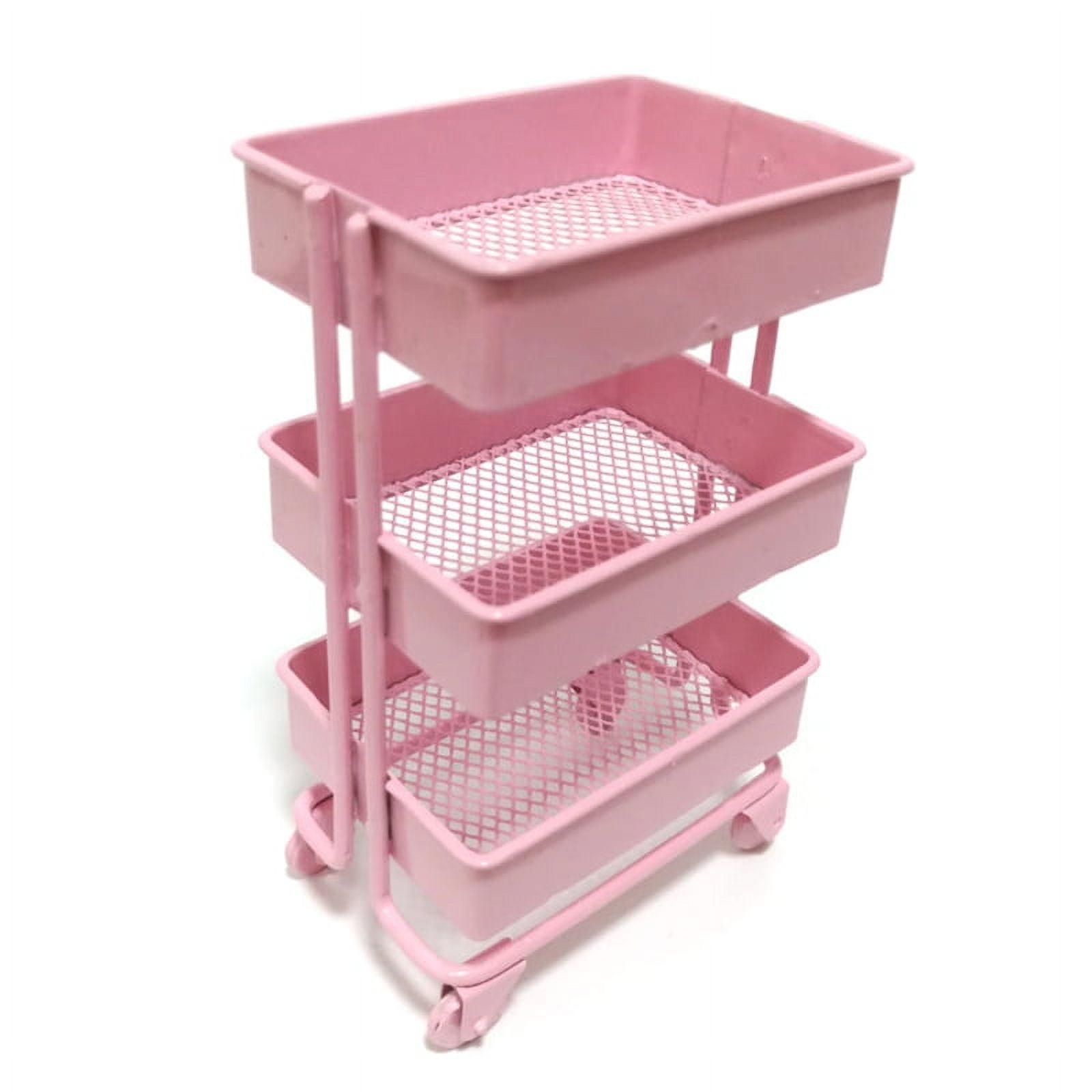 Mini Trolley Floor Storage Rack with Wheel Dollhouse Miniature ...