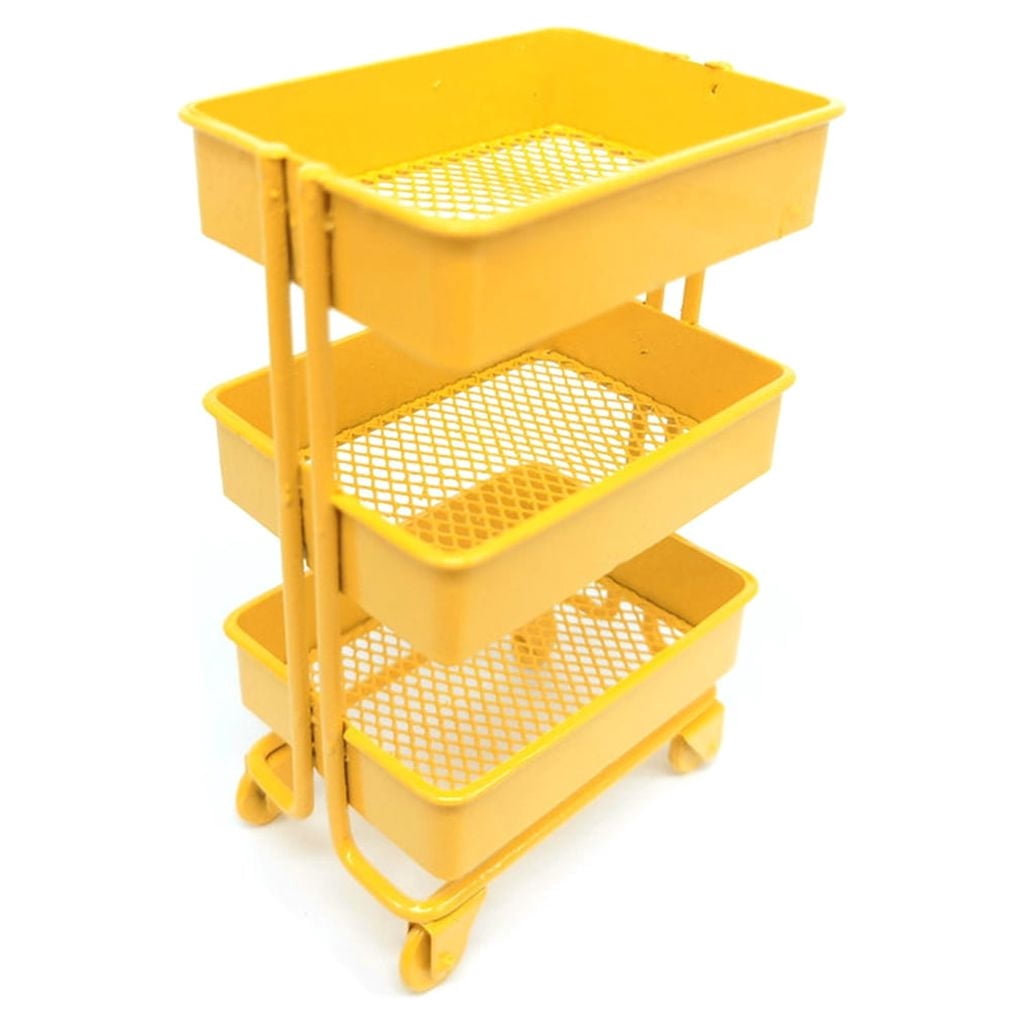 Mini Trolley Floor Storage Rack with Wheel Shelf Bookshelf Storage ...