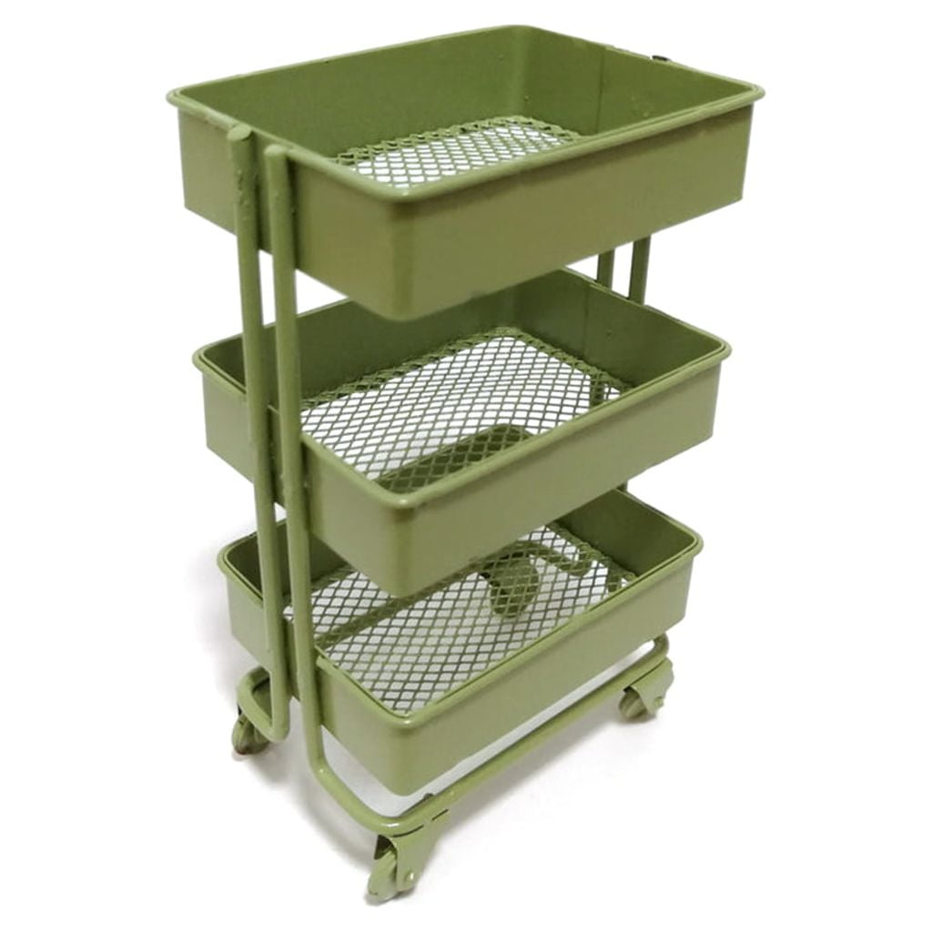 Mini Trolley Floor Storage Rack with Wheel Shelf Bookshelf Storage ...