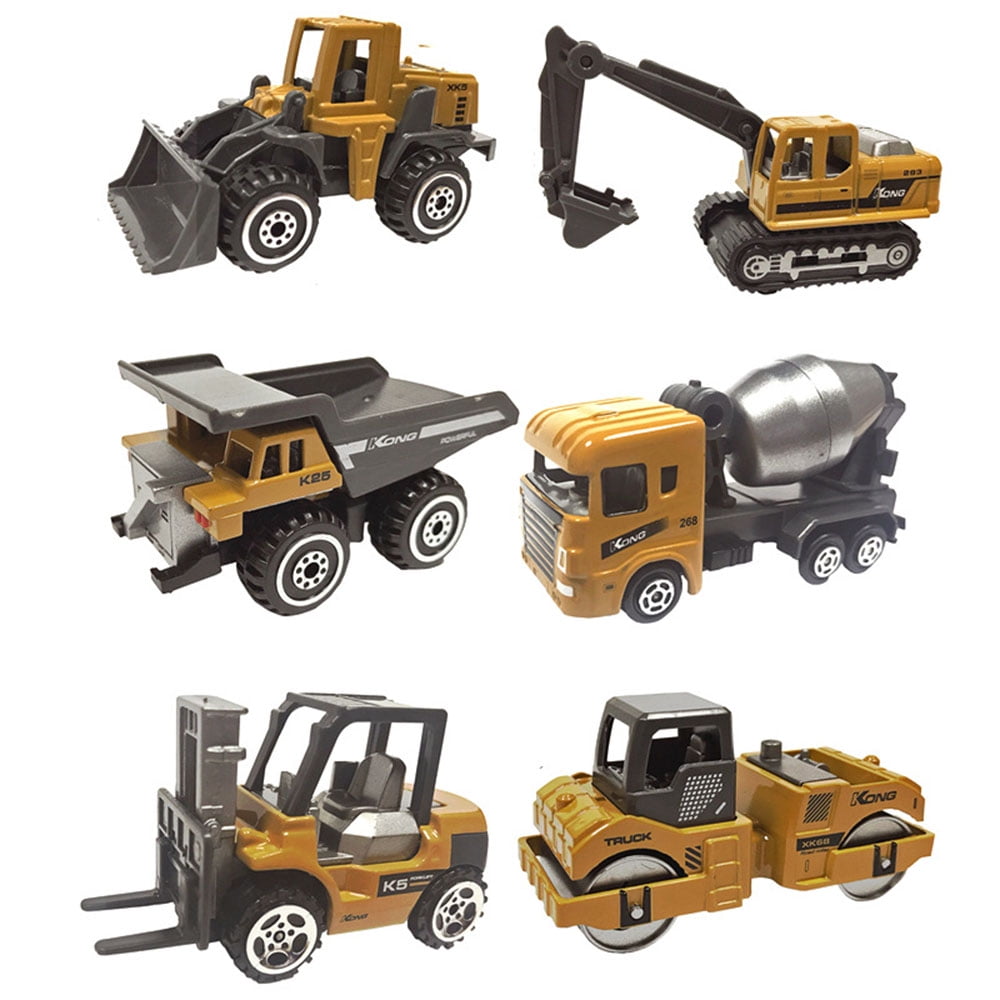 Mini Truck Toys Sets, 6 Pcs Alloy Engineering Car Model 6in1 1:64 Metal ...