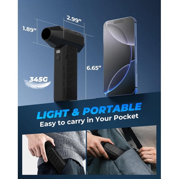 Mini Turbo Snow Blower-100000RPG Electric Air Duster with Brushless ...