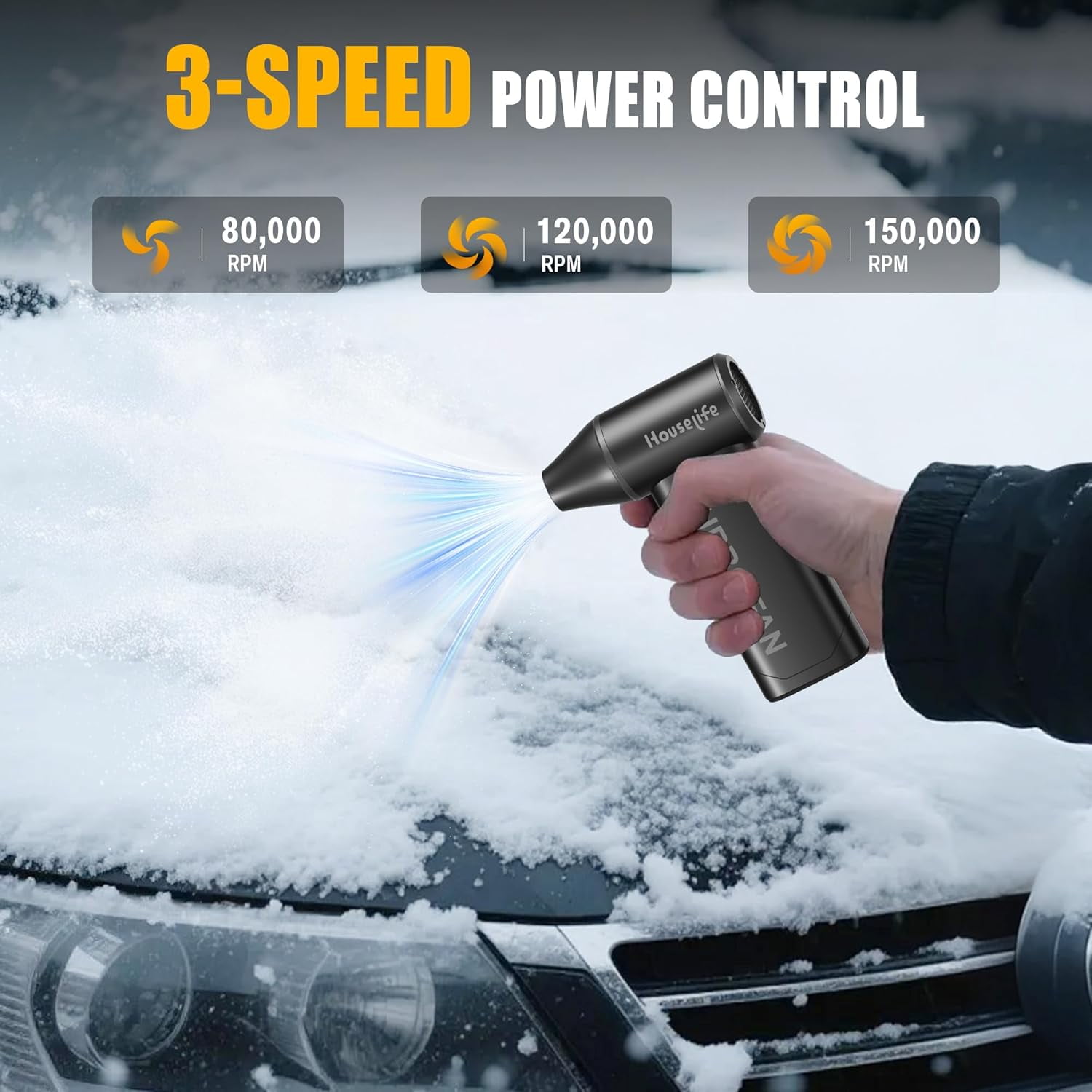 Mini Turbo Snow Blower for Car, Handheld Air Blower Duster with ...