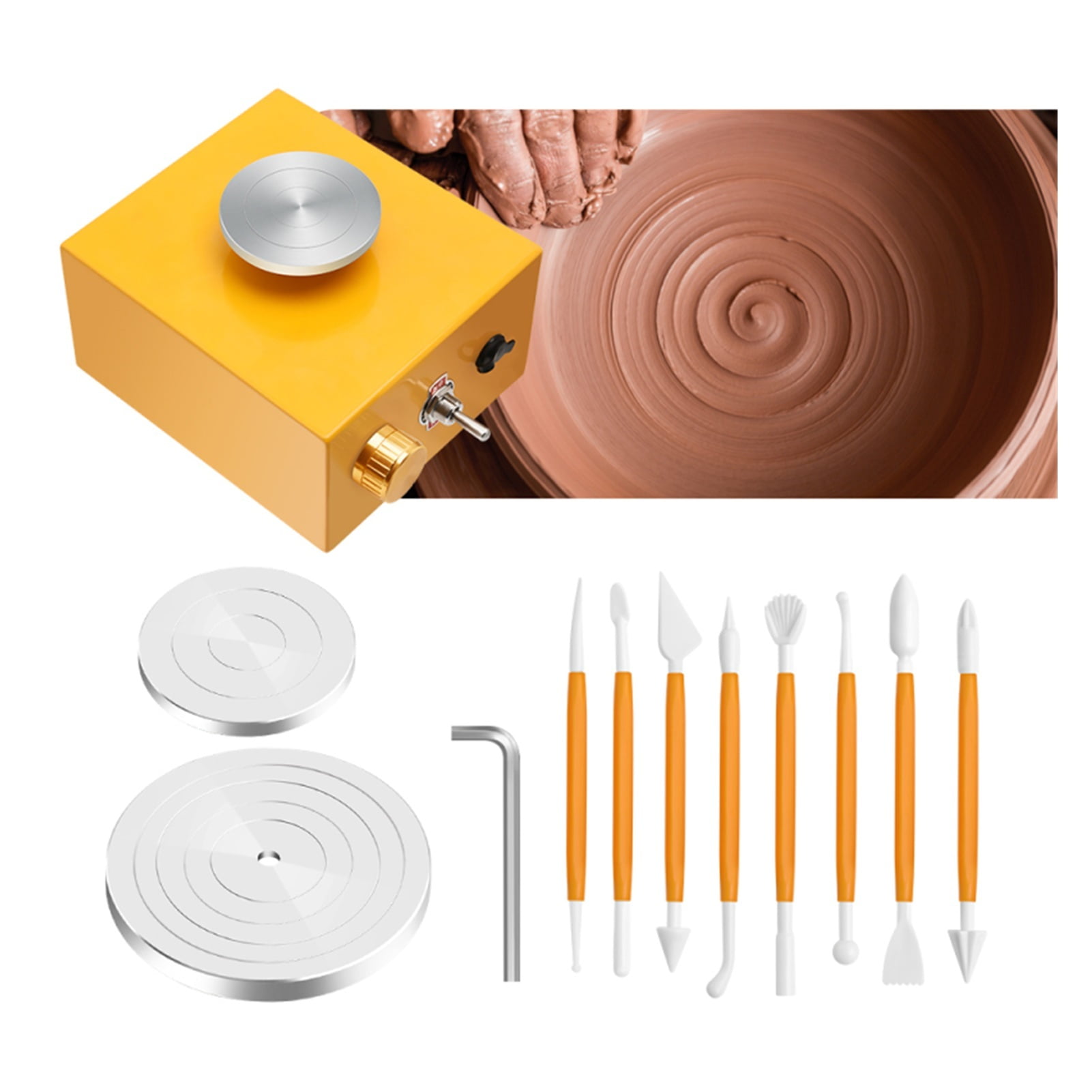 Mini Turntable Gold Ceramic Wheel Electric Ceramic Turbine Clay Tools ...