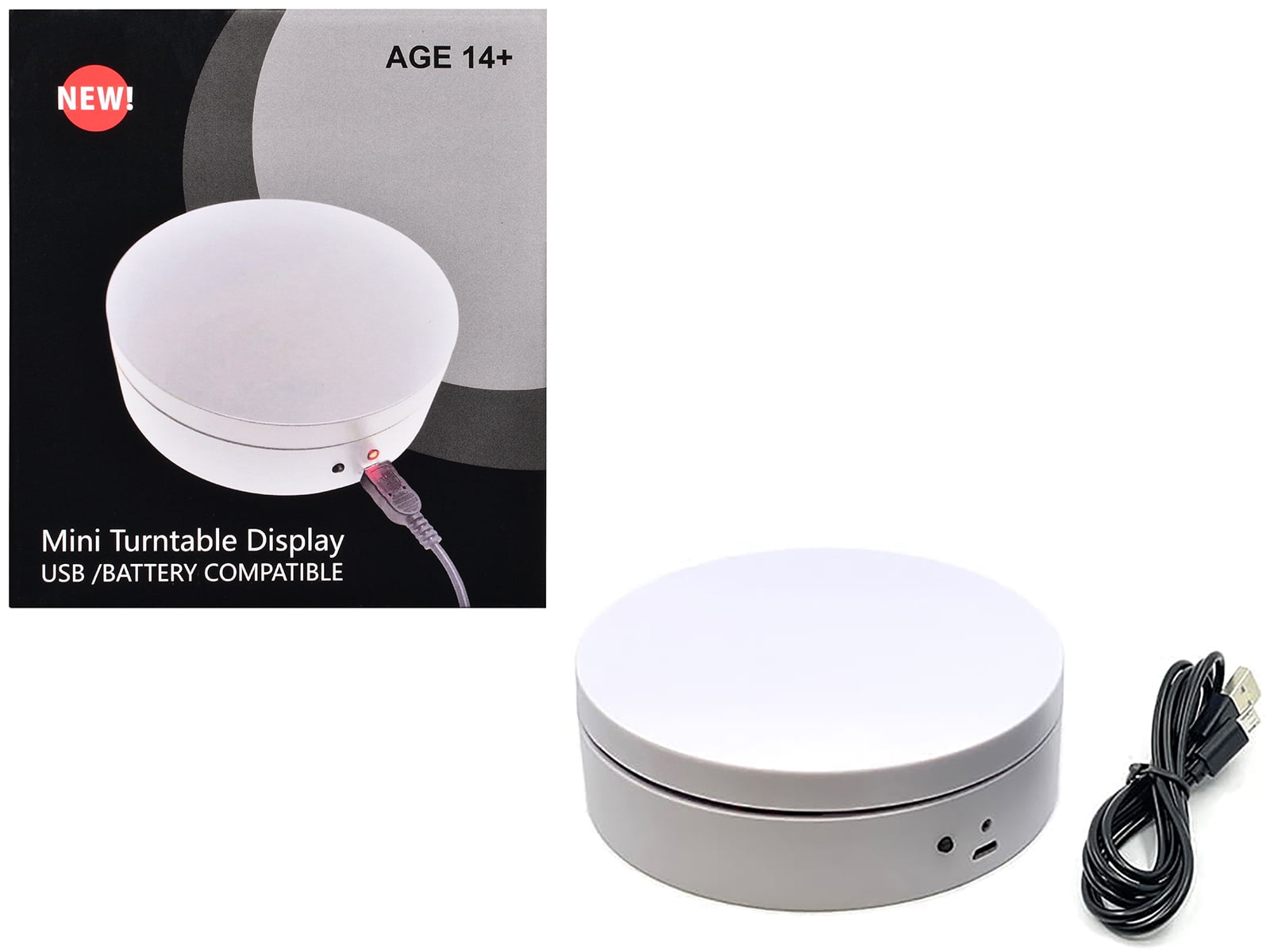 Mini Turntable Rotating Display Stand 4.75" with White Base for 1/64 ...
