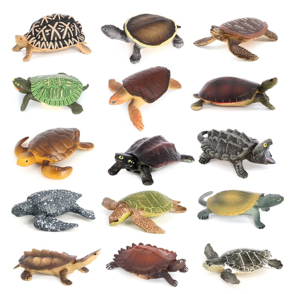 Mini Turtle Figures 15PCS Animal Toys Figurines for Kindergarten Ocean ...