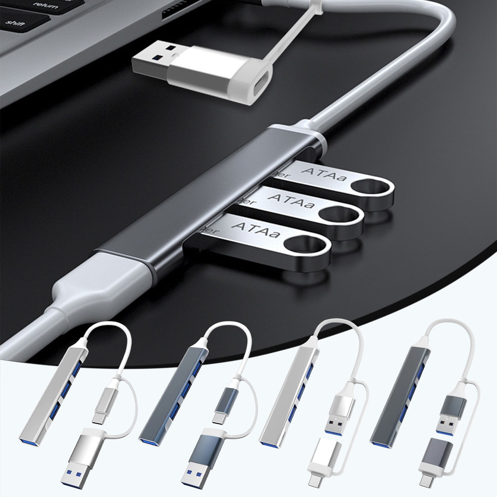 Mini Type-c Hub Extensions,4 Port USB 3.0 Hub,2.0 Hub,Type-c Adapter ...