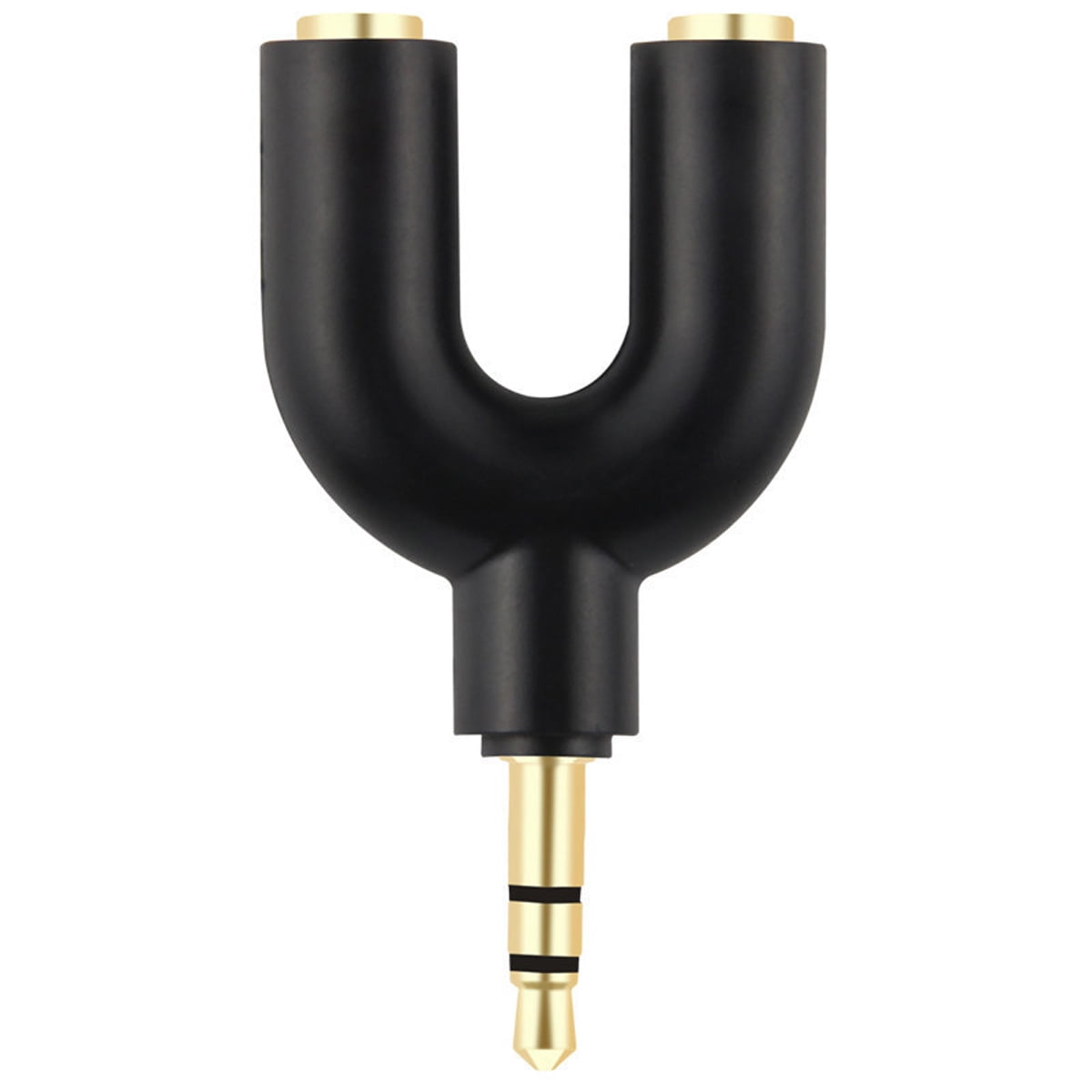 Mini U Shape 3.5Mm Male Jack Plug To 2 Dual Female Audio Headphone ...