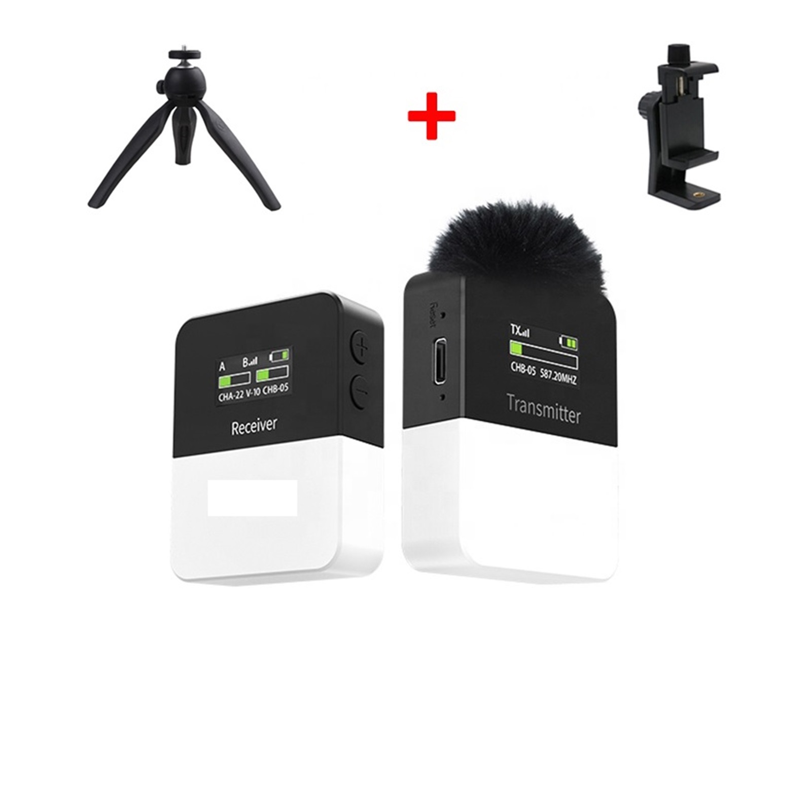 Mini UHF Wireless Microphone System with 800mAh Battery 50m Pickup for ...