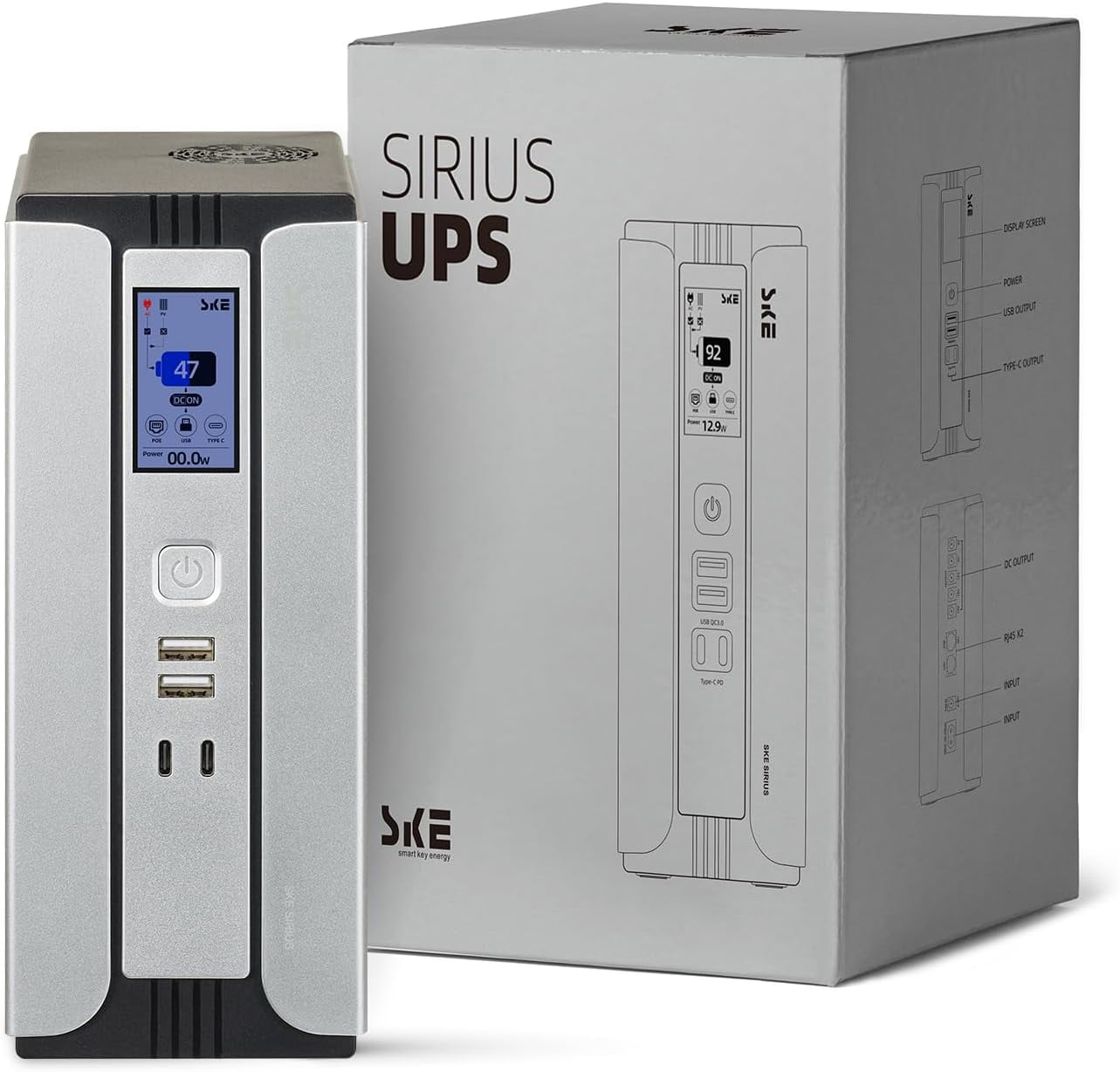 Mini UPS Battery Backup and Surge Protector Uninterruptible Power ...