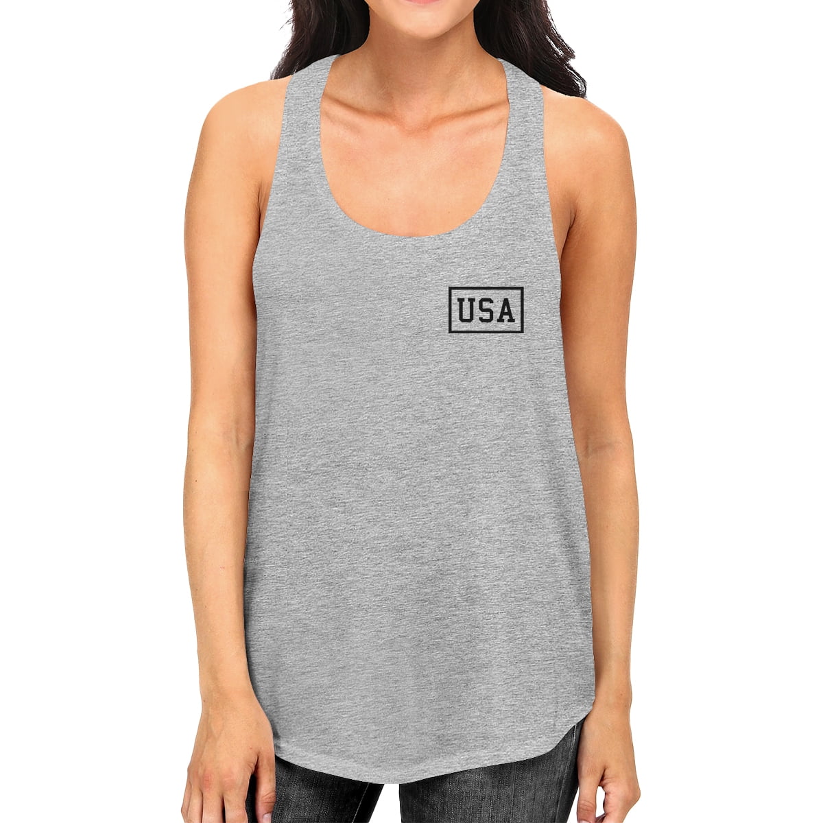 Mini USA Simple Graphic Racerback Tank Top For Women Fourth Of July ...
