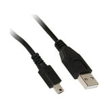 Mini USB 2.0 Cable, Black, Type A Male to 5 Pin Mini-B Male, 6 foot - 3 ...