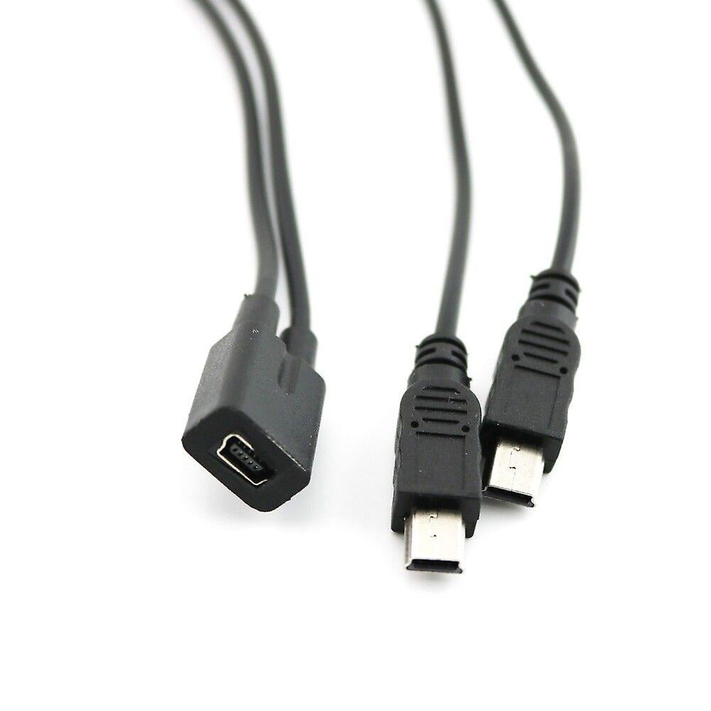 Mini USB 2.0 Female To Dual 2 Male Splitter Y Extension Charger Adapter ...