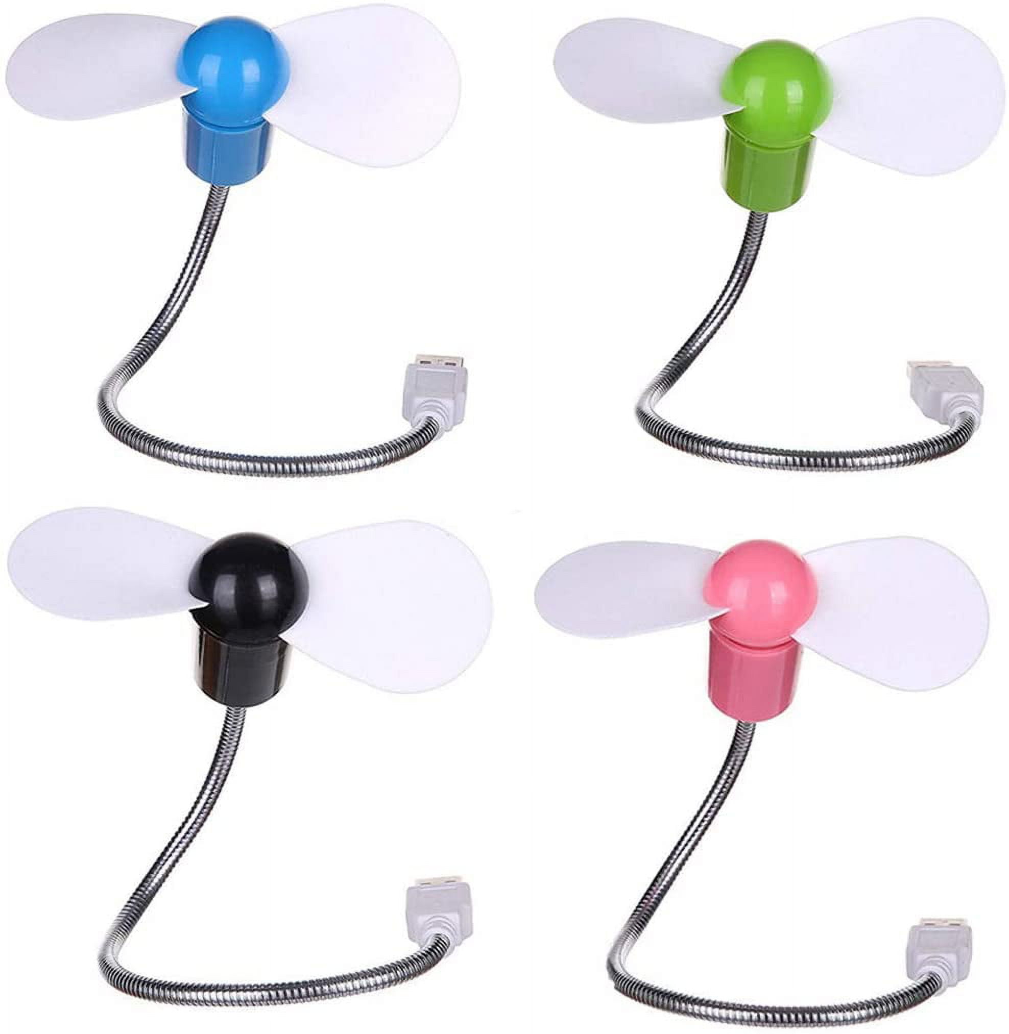 Mini USB Fan 4 Pack Portable Flexible Cooling Fan Cooler for Desktop ...