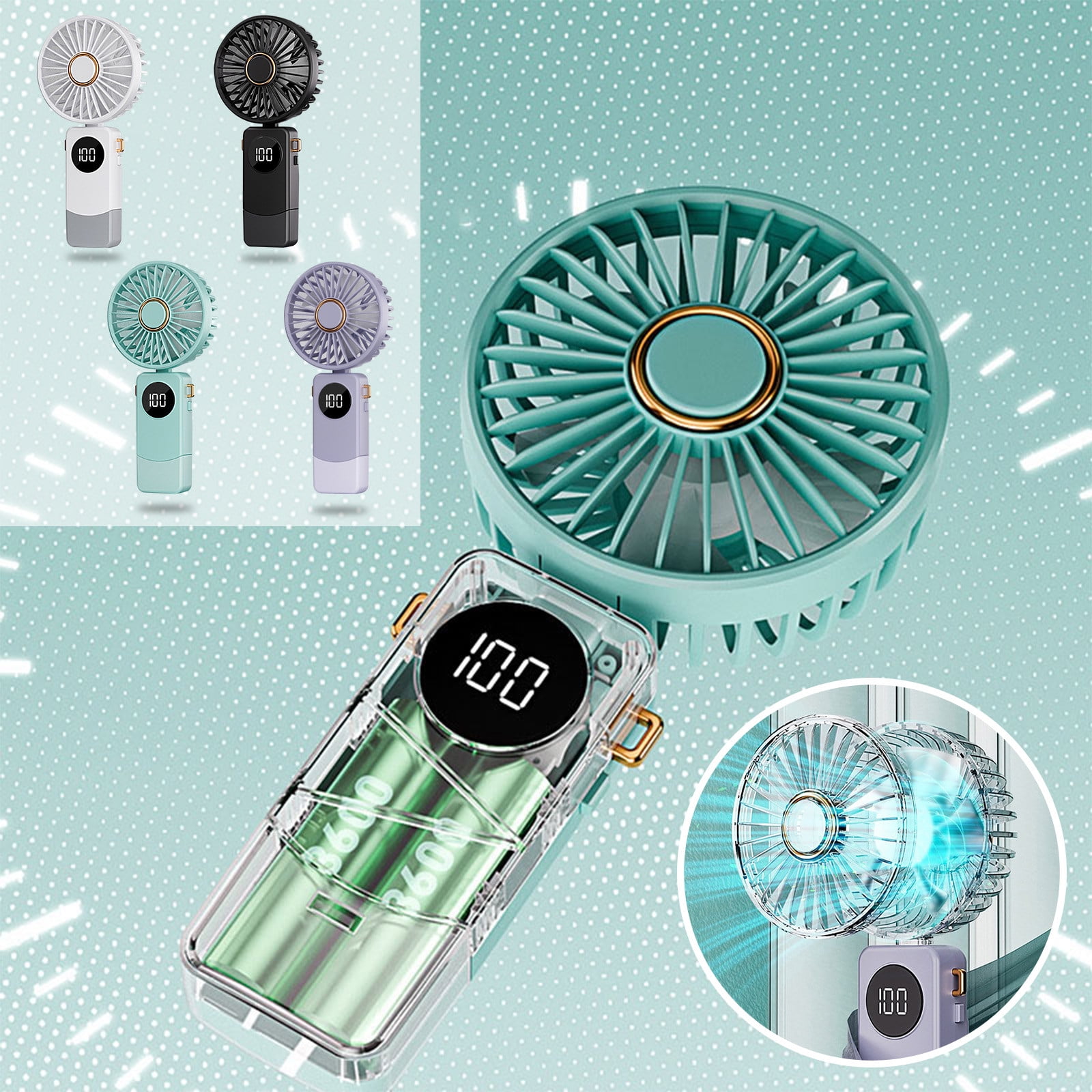 Mini USB Fan, Portable Air Circulator, Silent Operation, Foldable ...