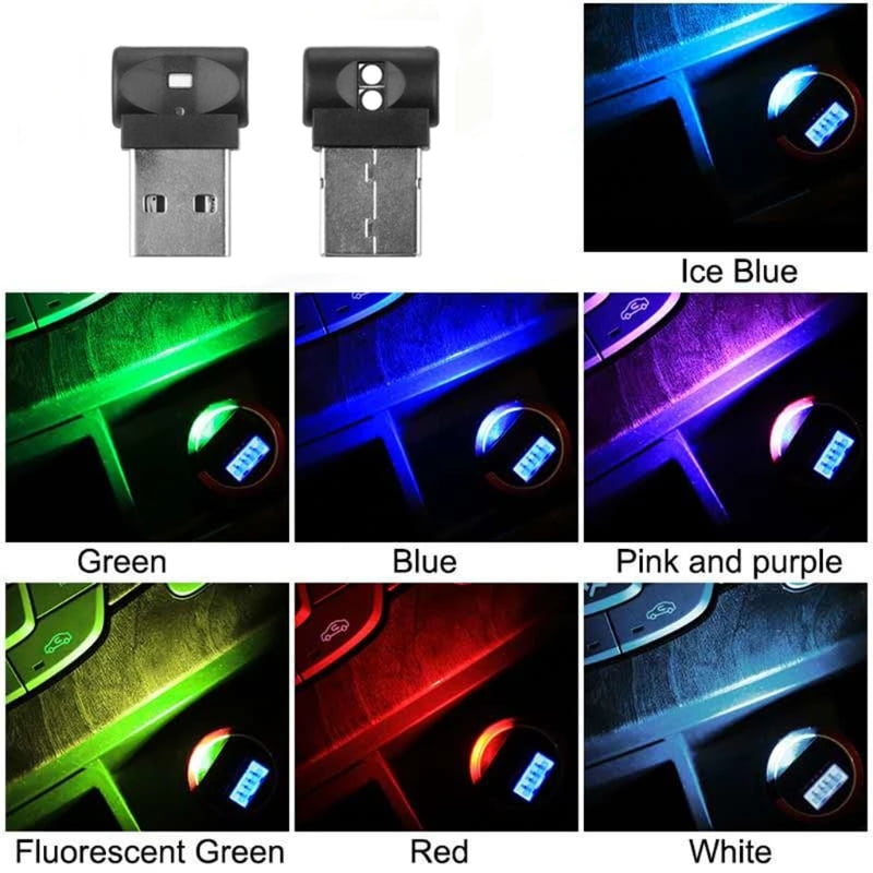 Mini USB LED RGB Ambient Light Car Light Auto Interior Atmosphere Light ...