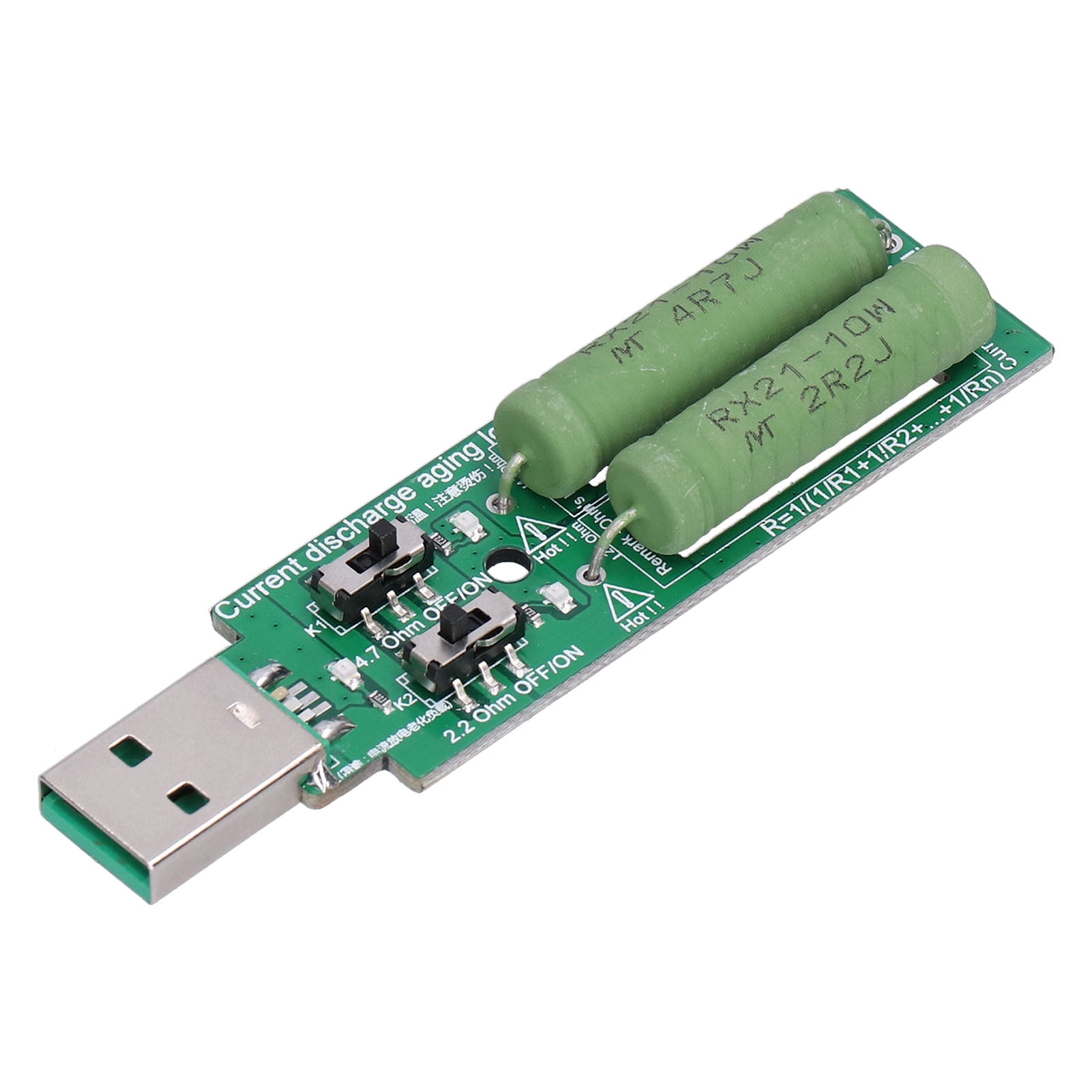 Mini USB Load Tester Power Bank Discharge Resistor with 1A 2A Current ...