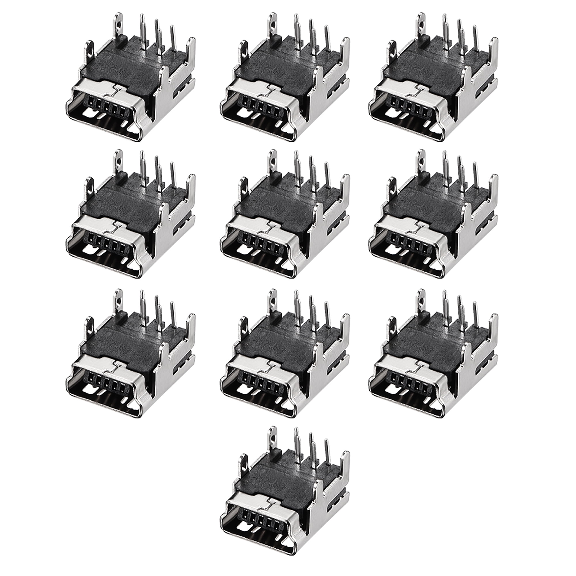 Mini USB PCB Connector 5P Female Jack 4 Foot 90 Degree Angle 10 Pcs ...