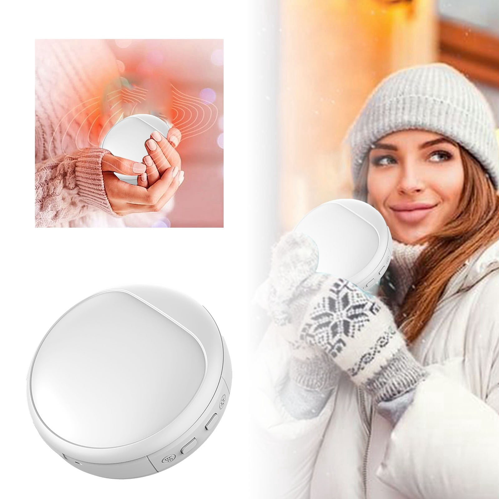 Portable Mini USB Rechargeable Hand Warmer with 4-in-1 Functions Power ...