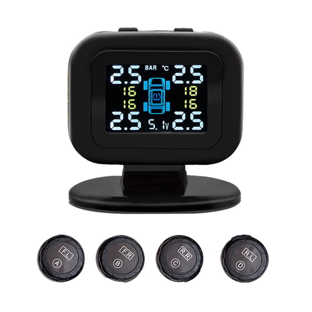 Mini USB Tire Pressure Monitoring System for Cars with 4 Wireless ...
