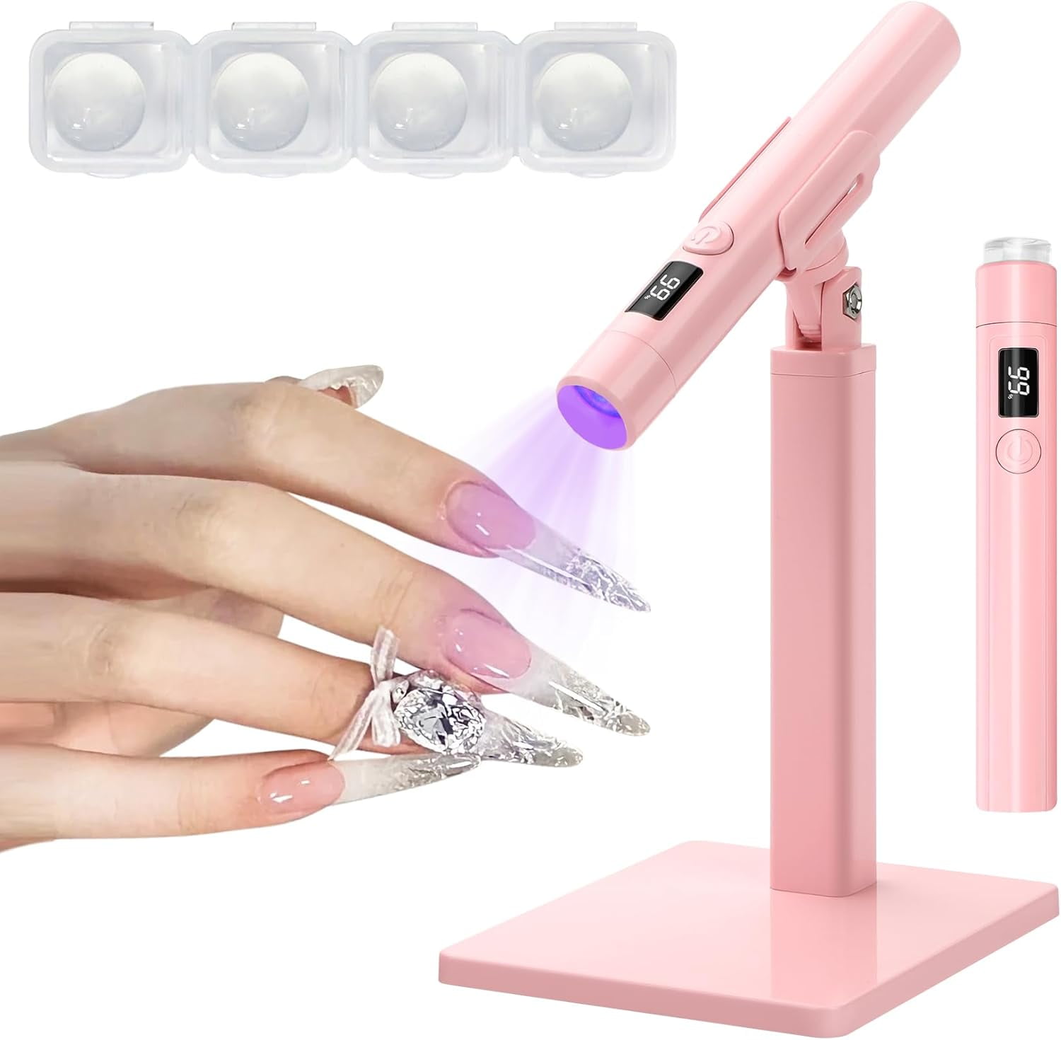 Mini UV Light for Gel Nails: Rechargeable Handheld UV Nail Lamp, Flash ...