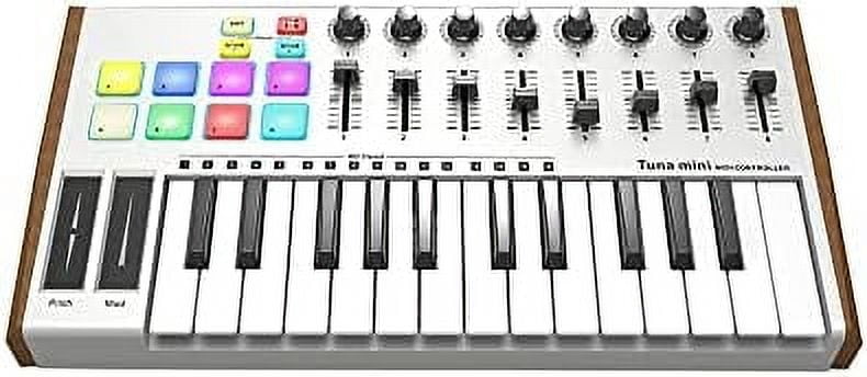 Mini Ultra-Portable 25-Key USB MIDI Keyboard Controller 8 RGB Backlit ...