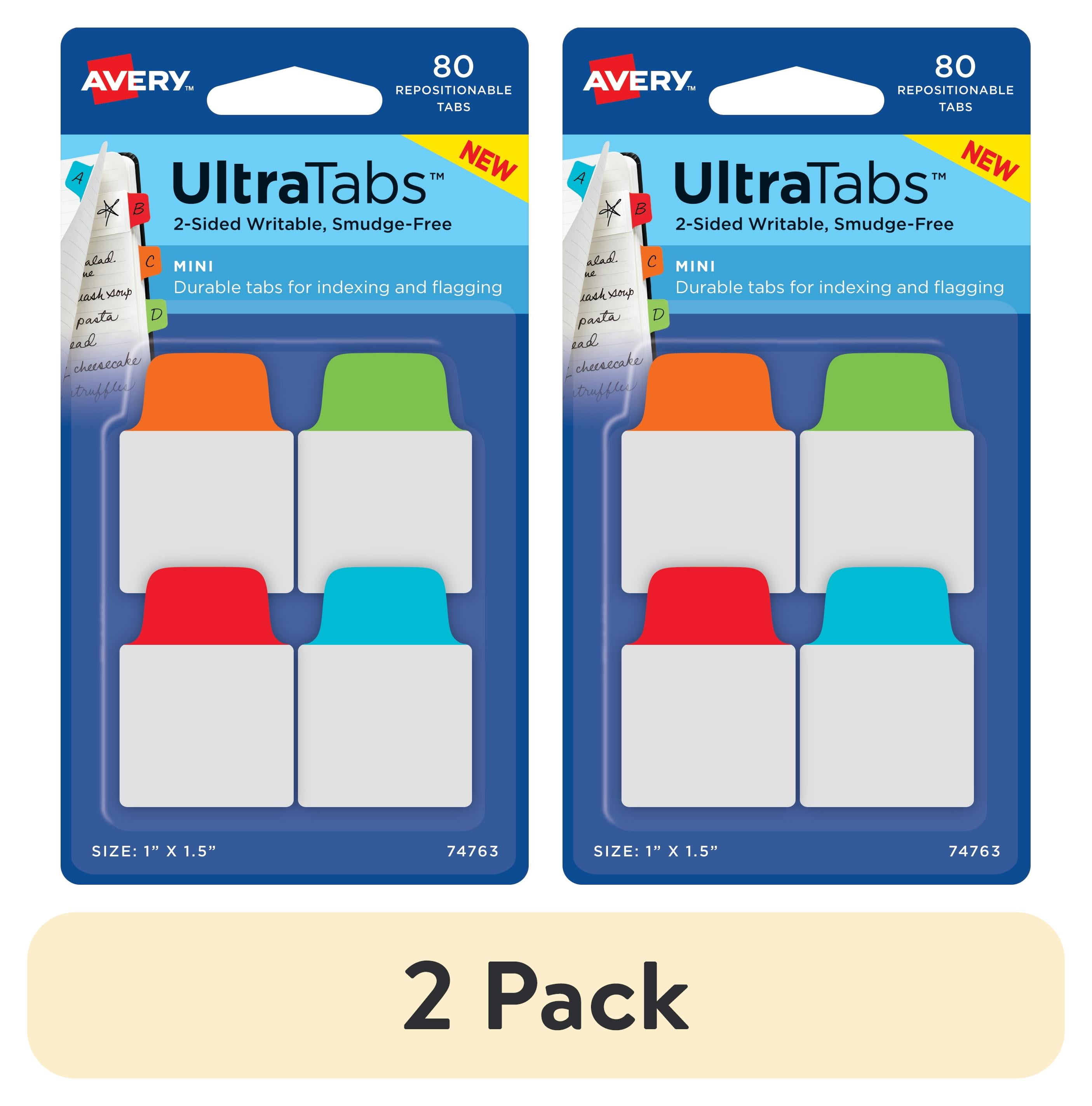 (2 pack) Mini Ultra Tabs, 1" x 1.5", 80 Mini Tabs, Assorted Colors ...